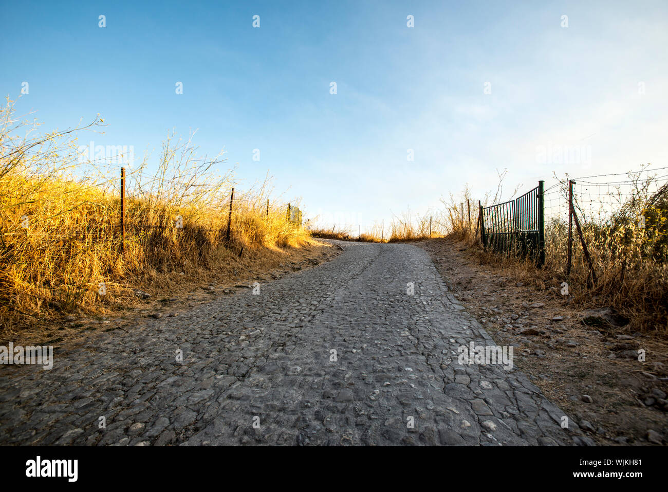 Cobblestone path in the hills Stock Photo - Alamy