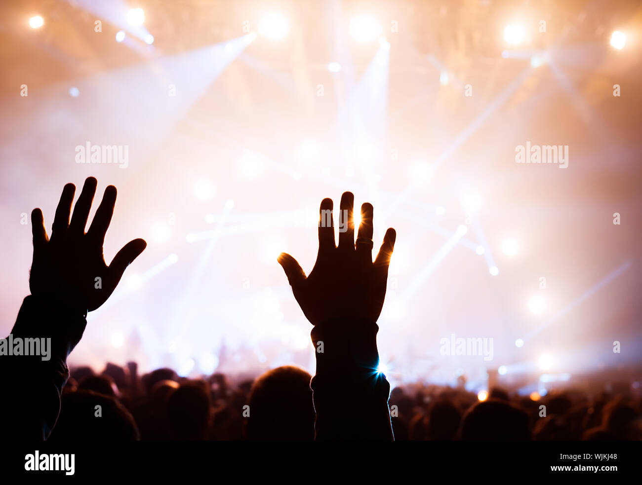 Nightclub Crowd Hands In The Air High Resolution Stock Photography and ...