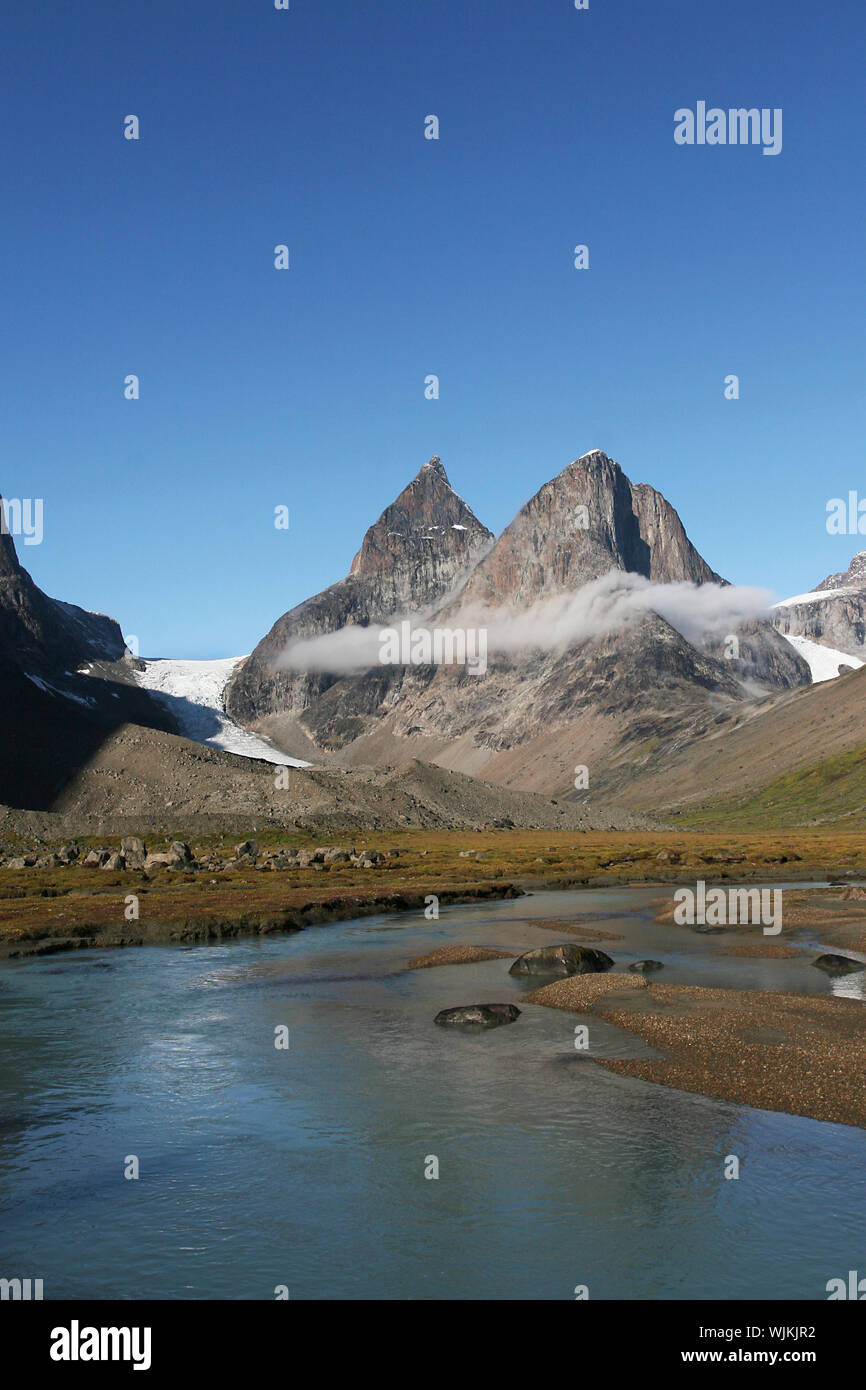 Mountains in Dronning Marie Dal, Greenland Stock Photo - Alamy