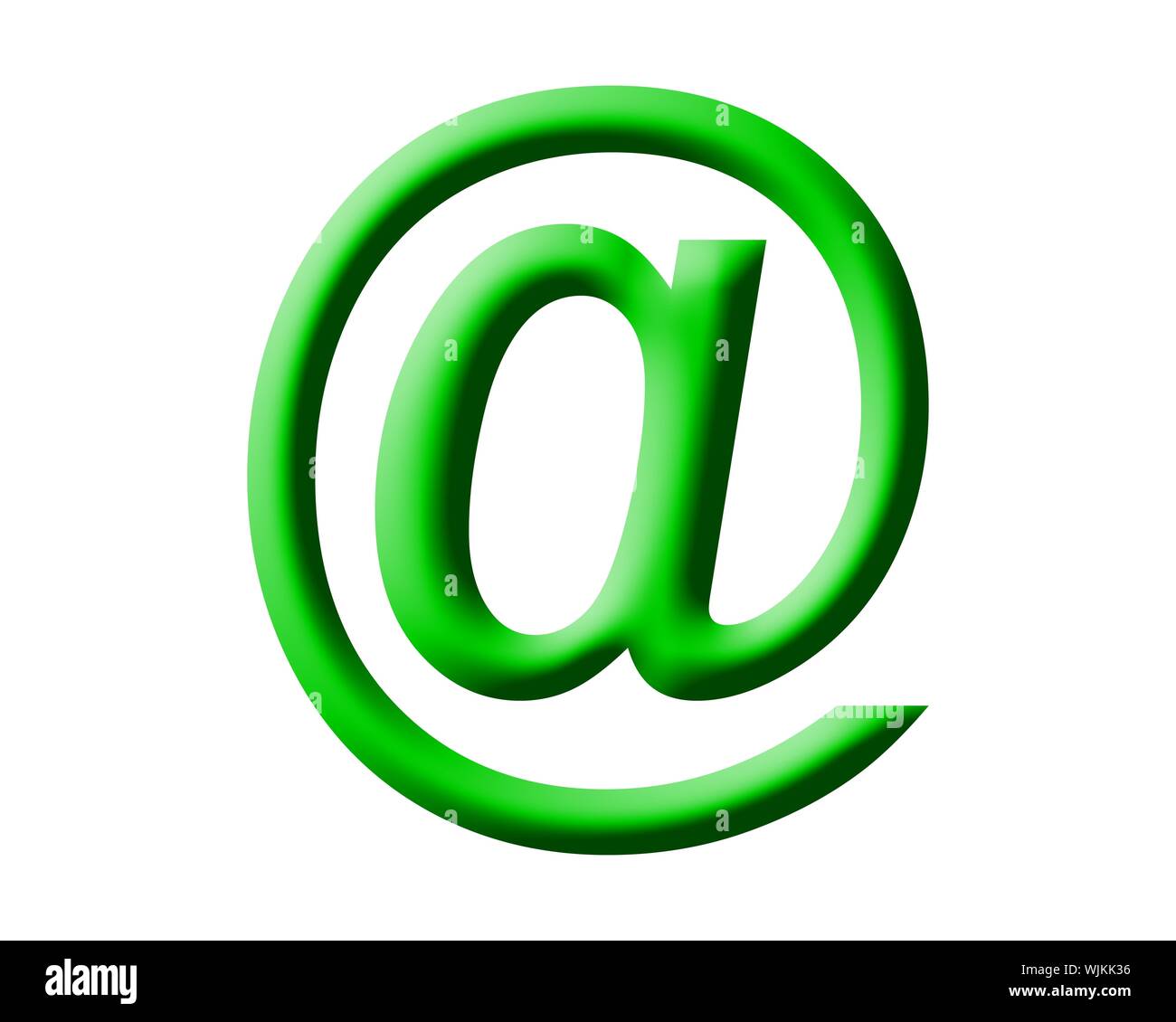 green arobase AT web email symbol illustration, internet sign Stock ...