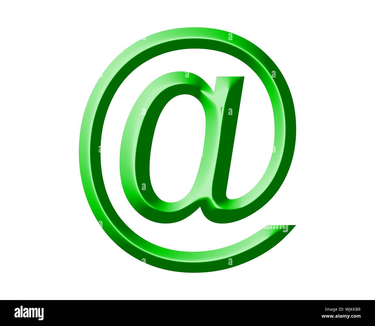 green arobase AT web email symbol illustration, internet sign Stock ...