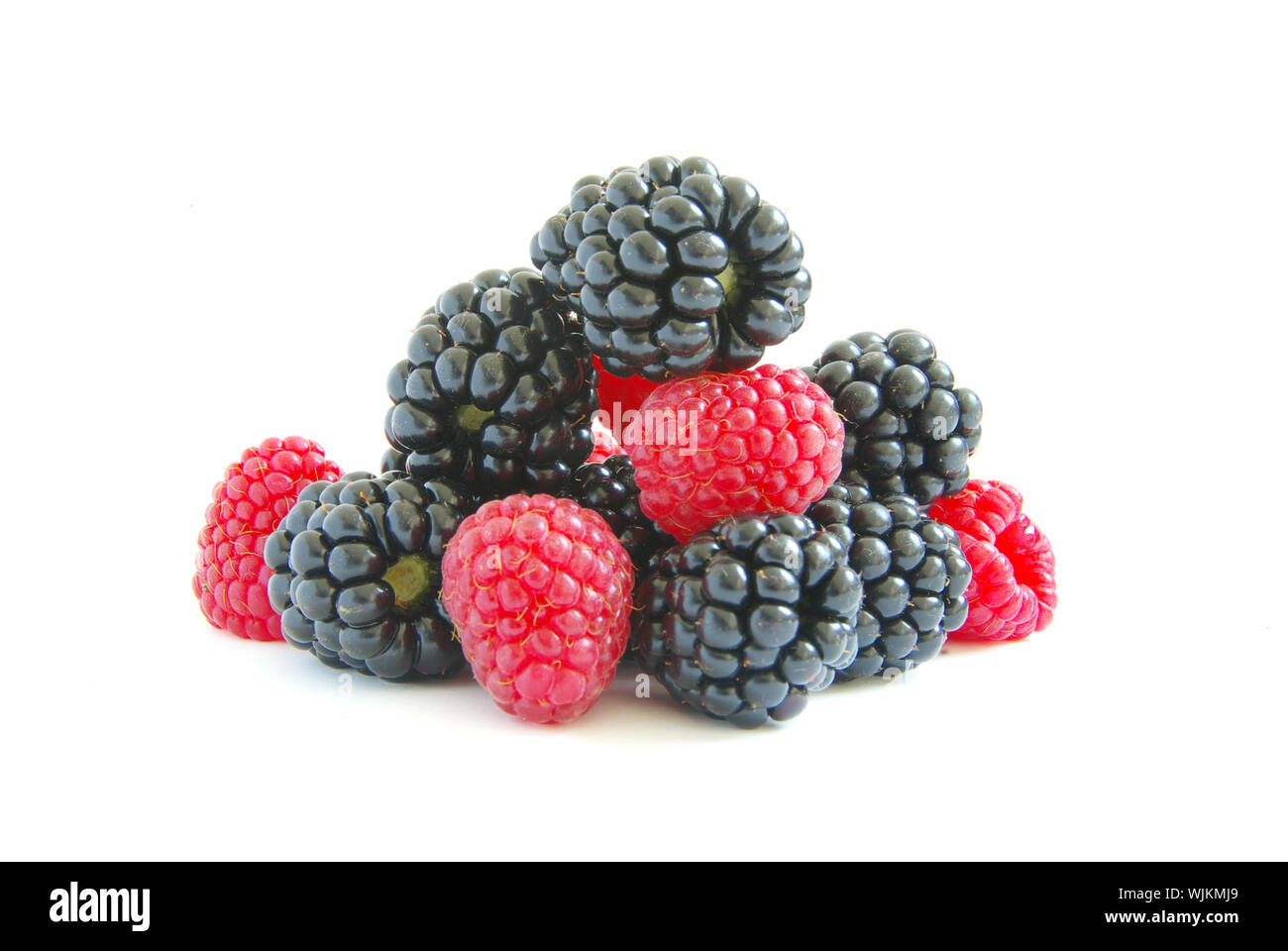 blackberry and raspberry on white isolated background Stock Photo - Alamy