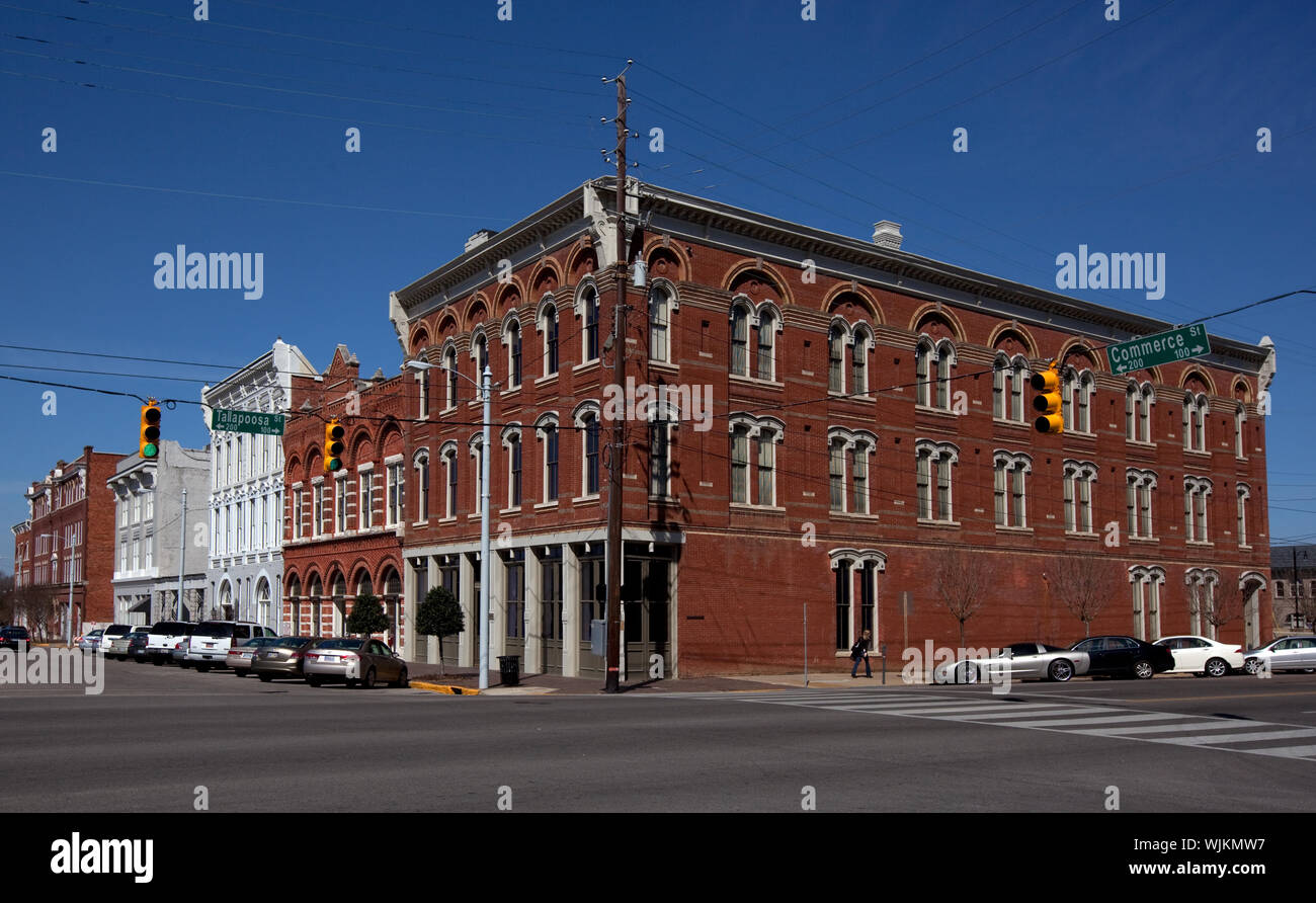 Historic buildings on Commerce Street, Montgomery, Alabama Stock Photo ...