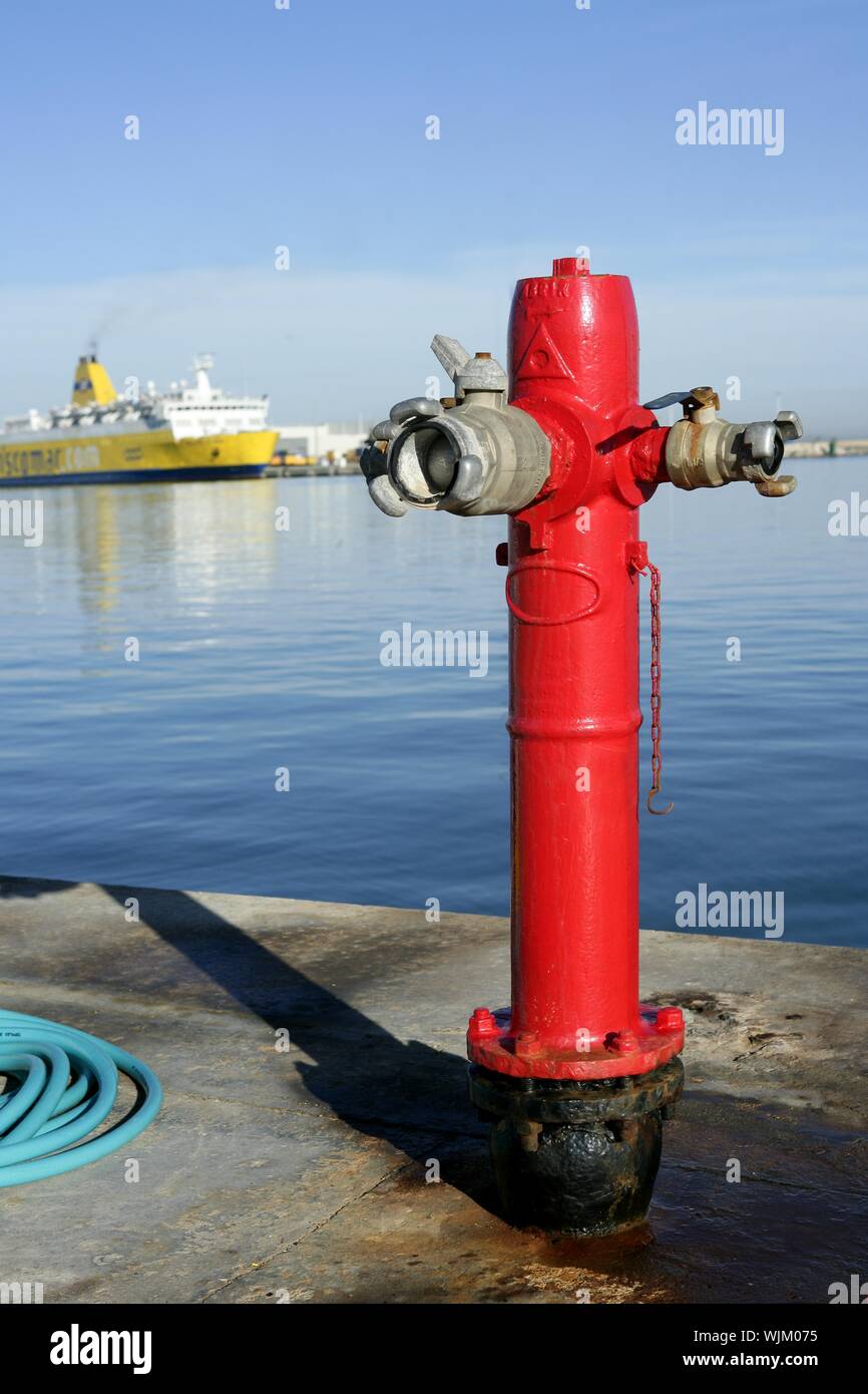 Sea marine fire protection hydrant in mediterranean sea Stock Photo - Alamy