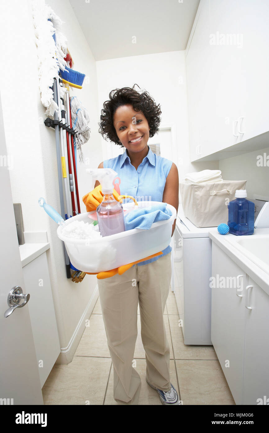 Woman Doing Housework Stock Photo - Alamy