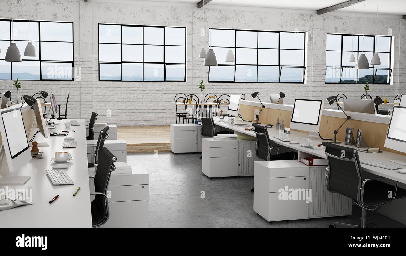 Open space office interior hi-res stock photography and images - Alamy