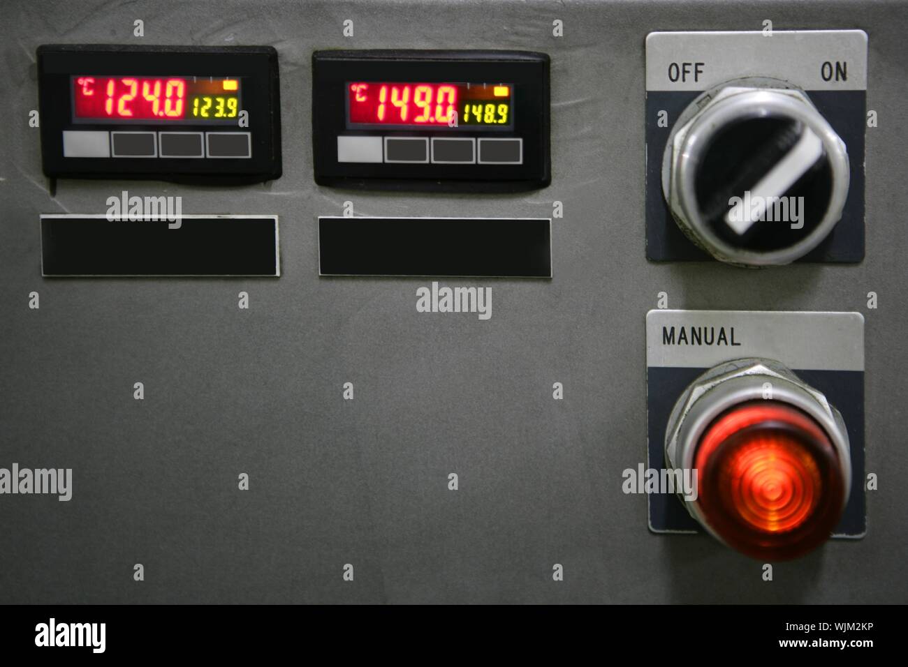 Industrial control panel button, industry equipment installation Stock ...