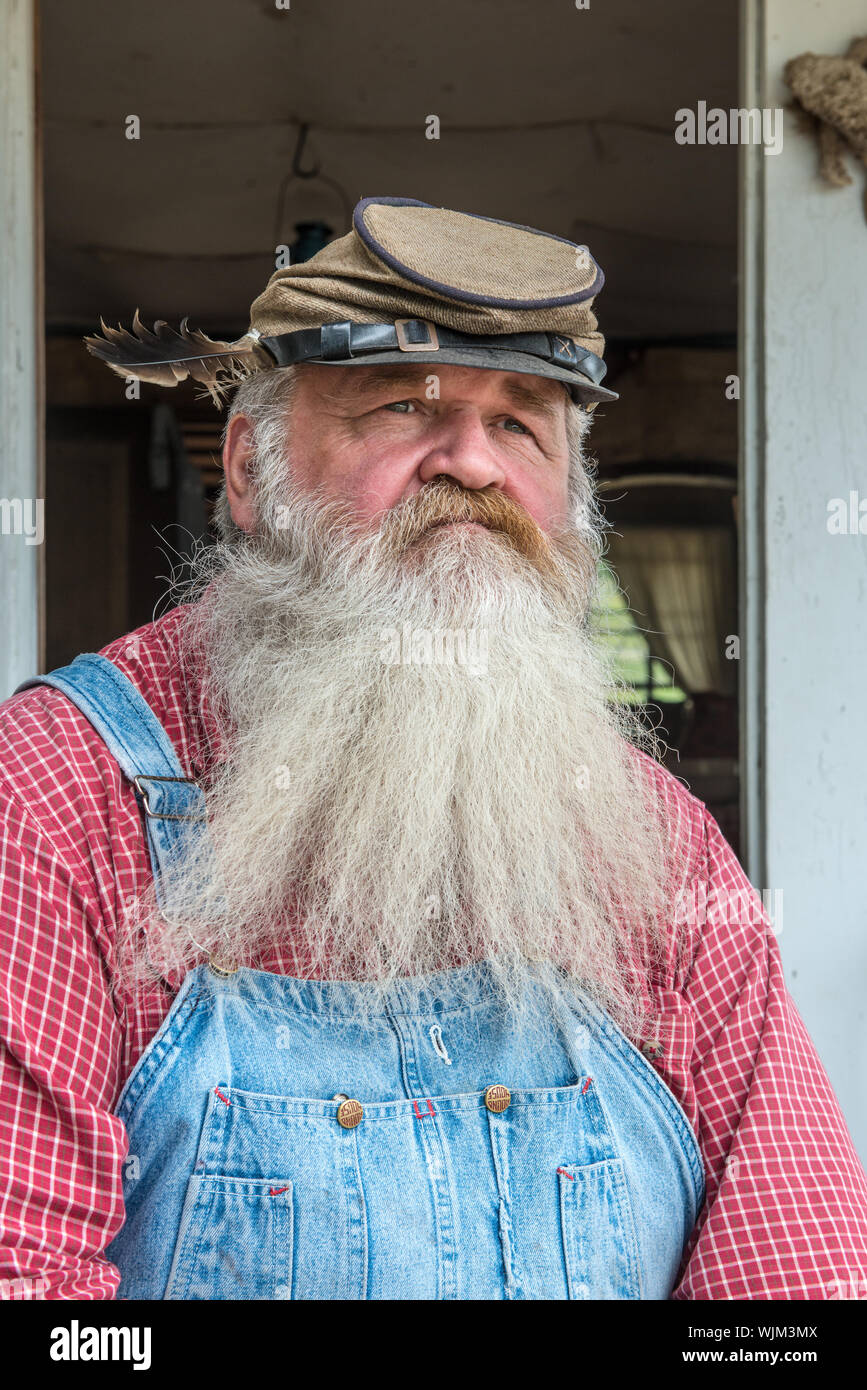 Historical interpreter Uncle Bob Beringer at a sharecropper's cabin on ...