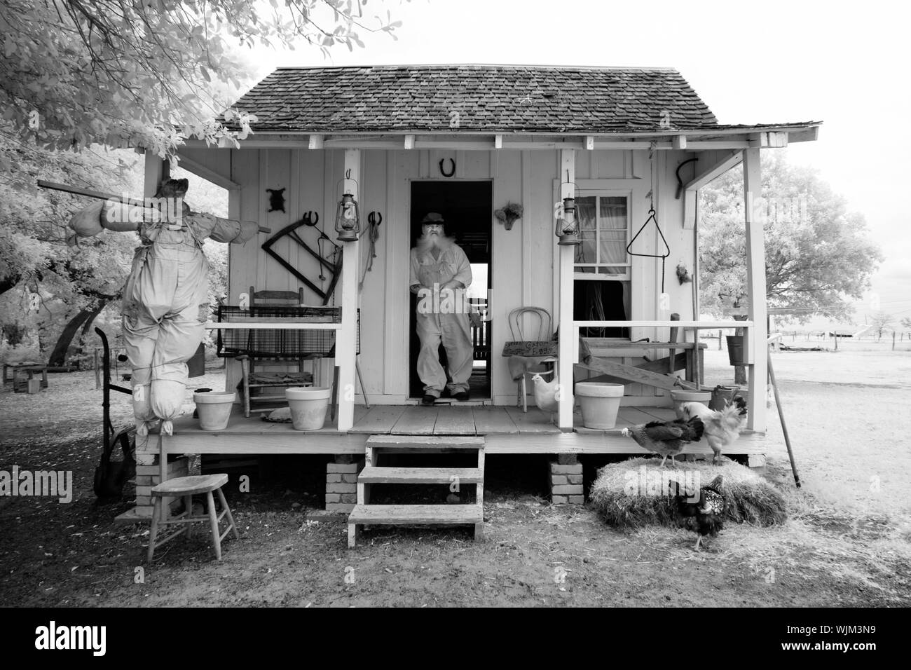 Historical interpreter Uncle Bob Beringer at a sharecropper's cabin on ...