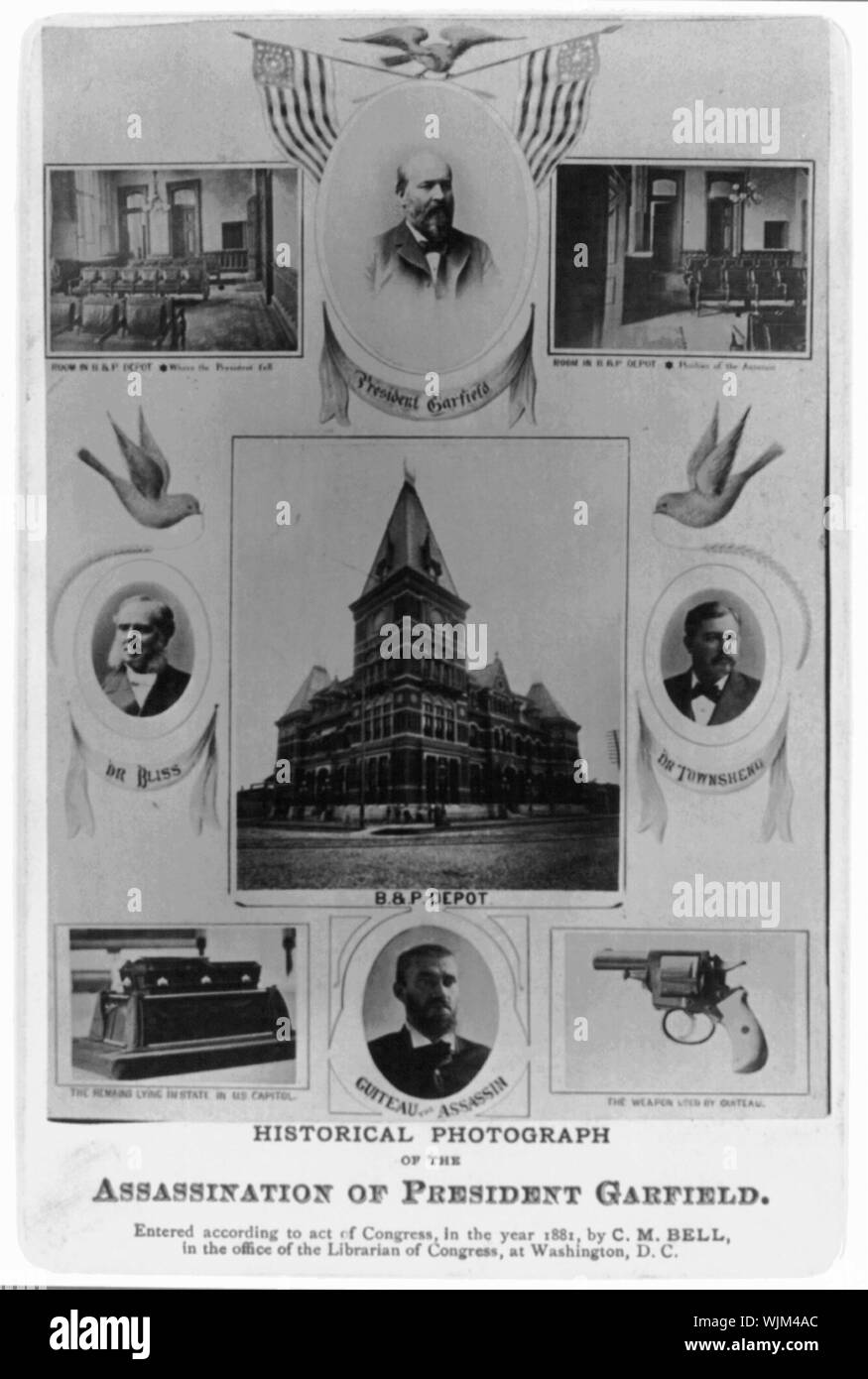 Historical photograph of the assassination of President Garfield Stock ...