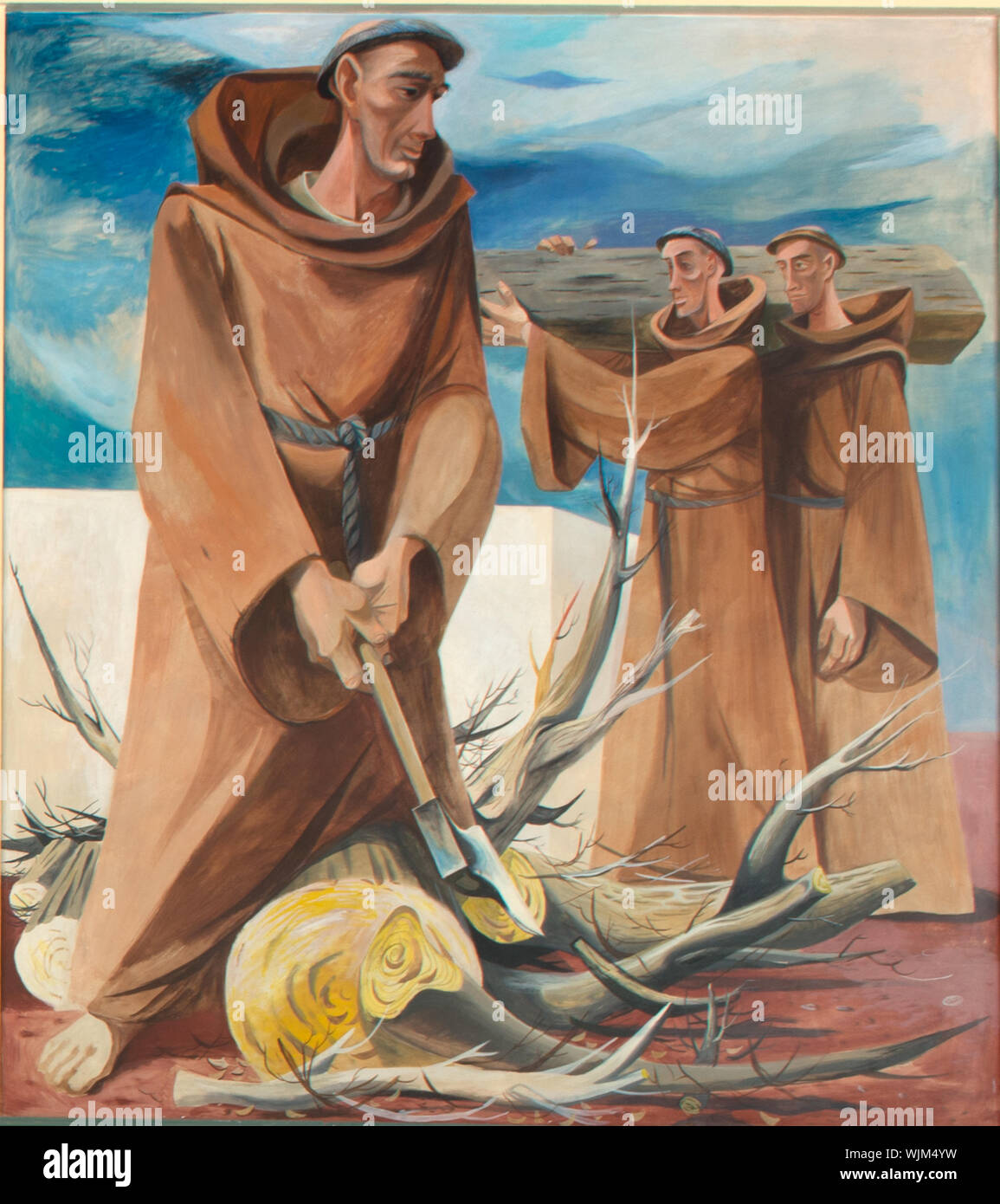 History of San Francisco mural Monks Building the Mission by Anton ...