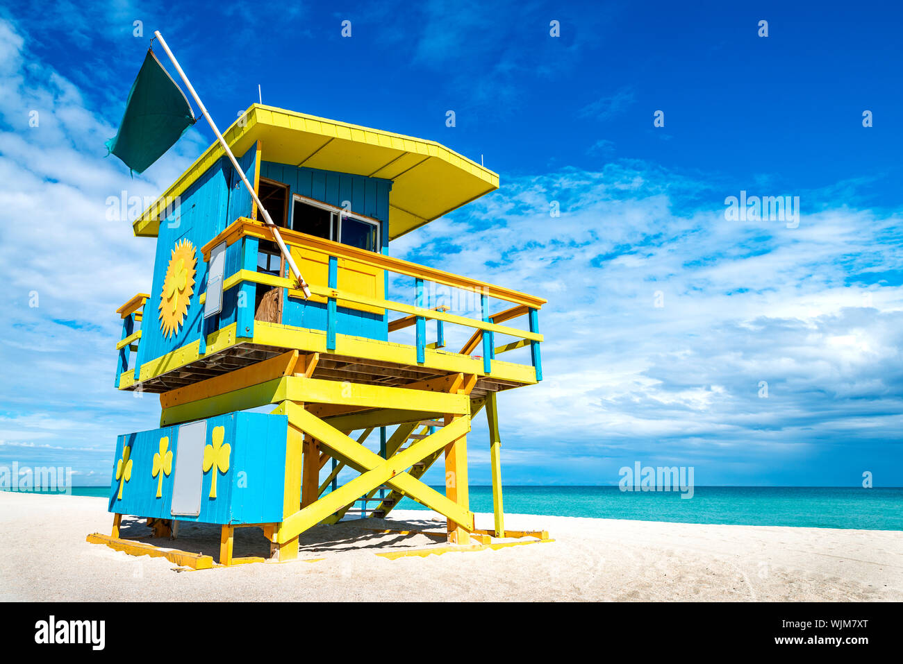 Colorful Lifeguard Tower in South Beach, Miami Beach, Florida, USA ...