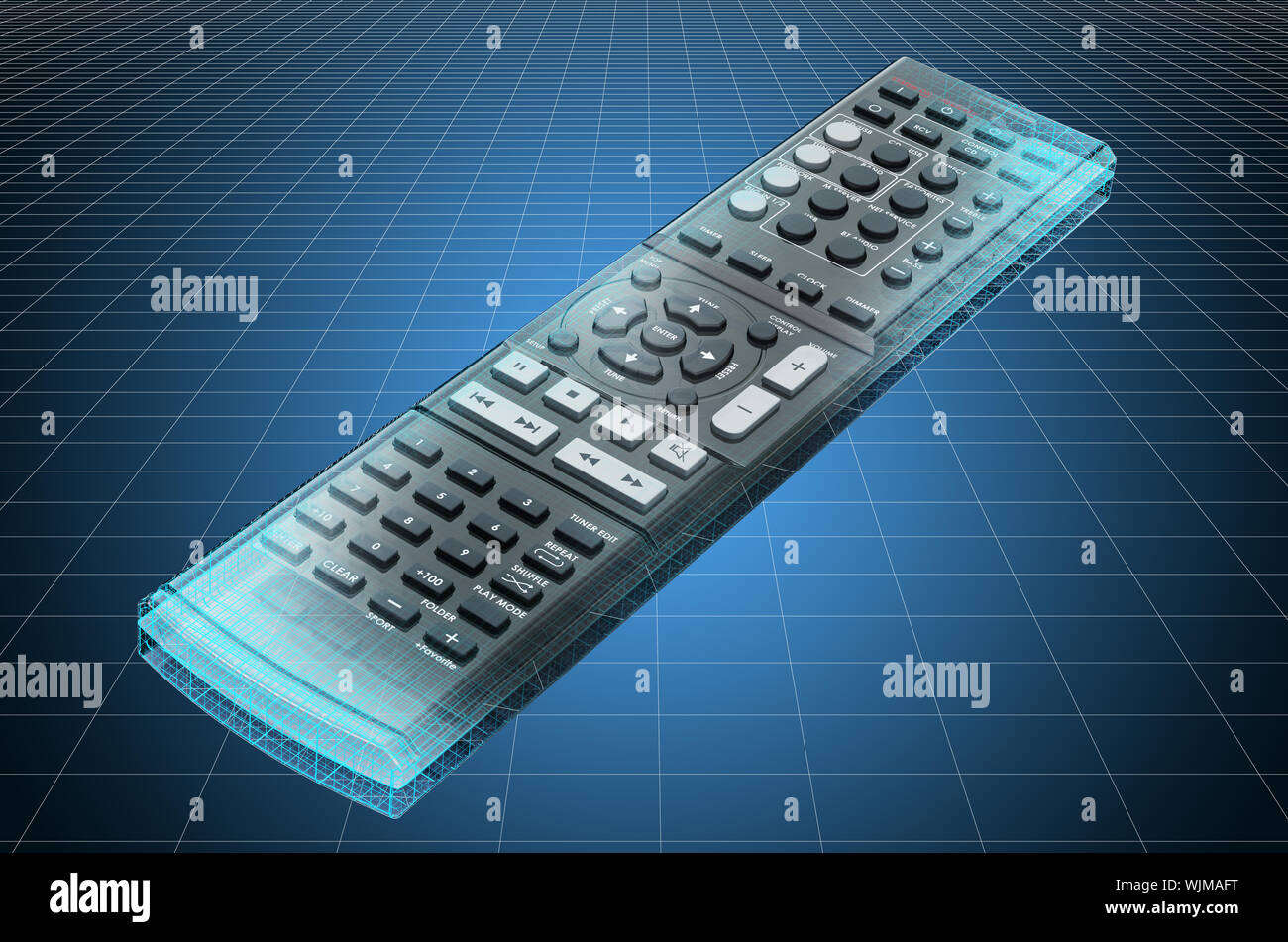 Visualization 3d cad model of Remote control from Home Stereo System ...