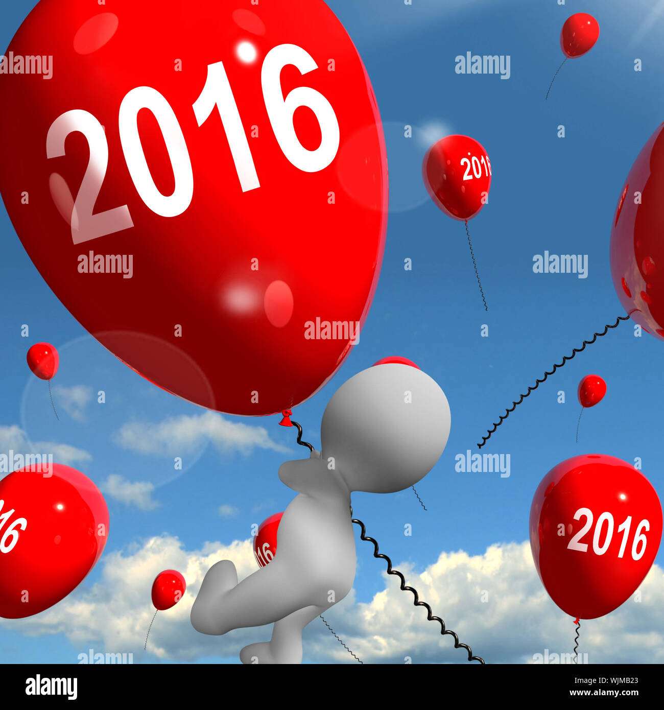 Two Thousand Sixteen on Balloons Showing Year 2016 Stock Photo - Alamy