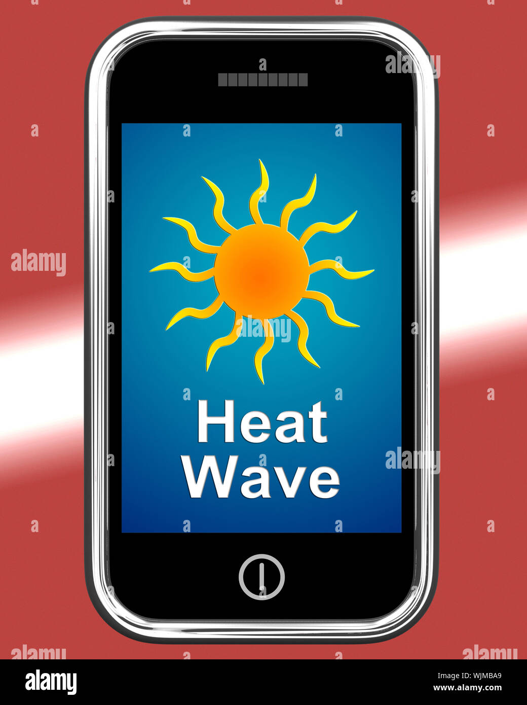 Heat Wave On Phone Meaning Hot Weather Stock Photo - Alamy