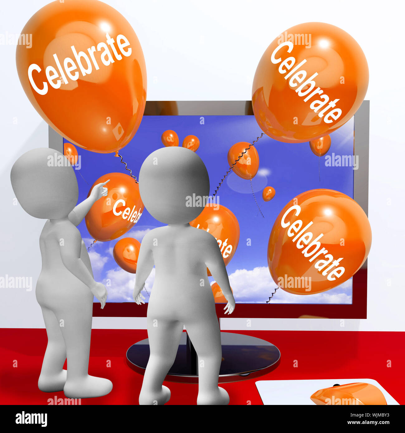 Celebrate Balloons Meaning Parties and Celebrations Online Stock Photo ...