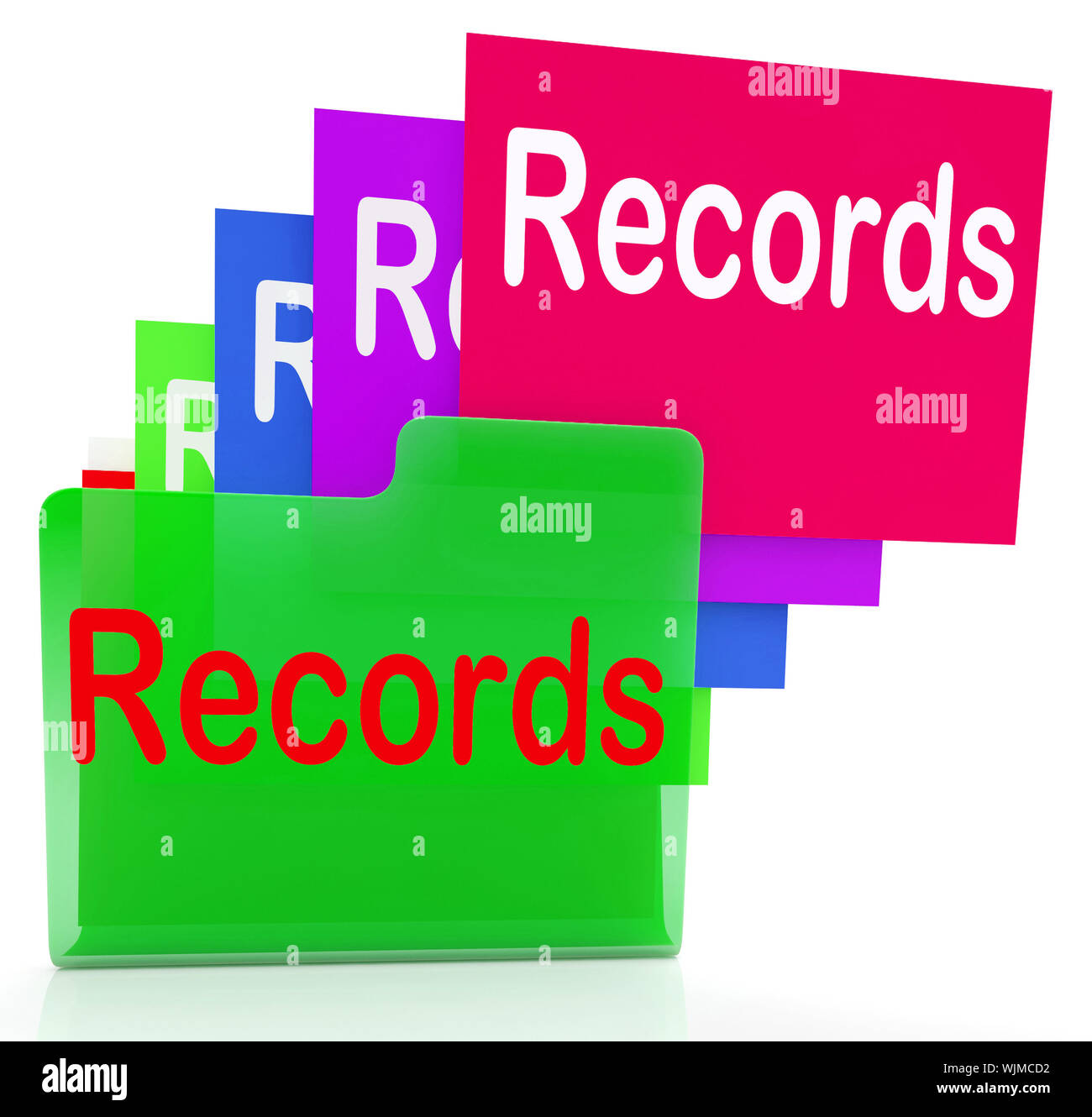 Records Folders Showing Files Reports And Evidence Stock Photo - Alamy