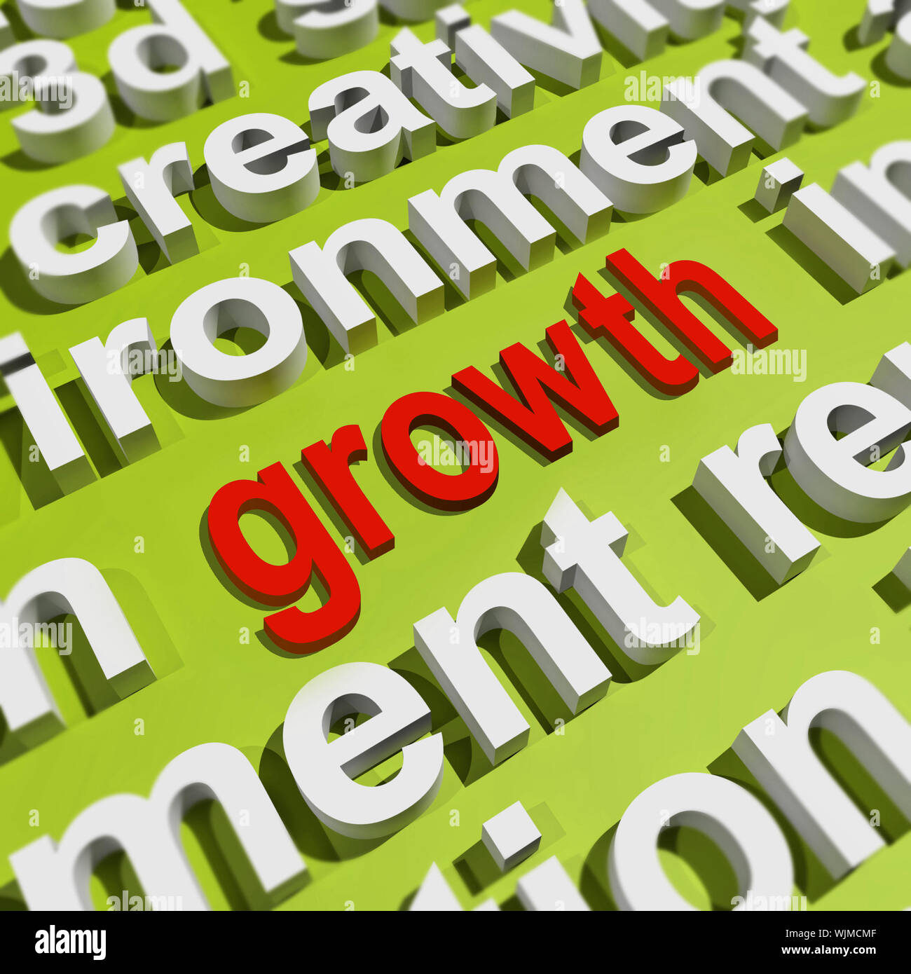 Growth In Word Cloud Meaning Get Better Bigger And Developed Stock ...
