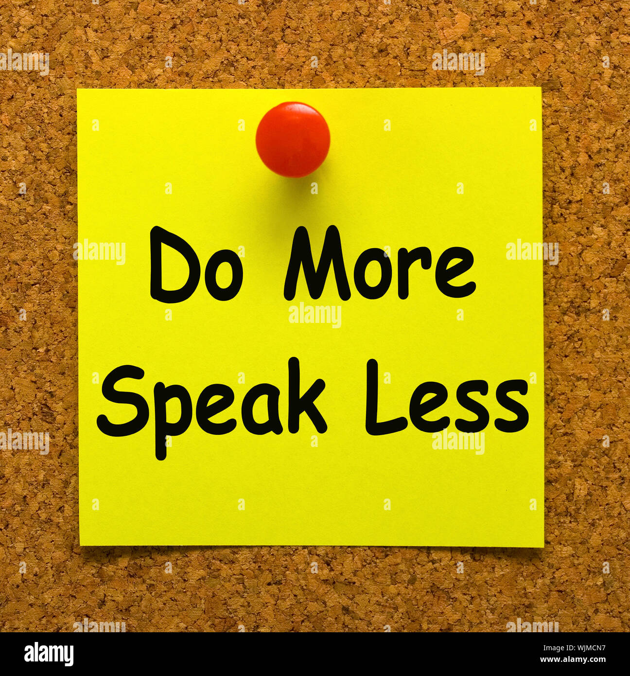 Do More Speak Less Note Meaning Be Productive And Constructive Stock ...