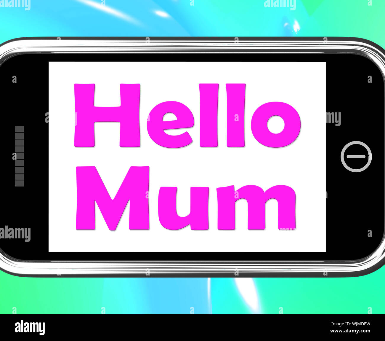 Hello Mum On Phone Showing Message And Best Wishes Stock Photo - Alamy