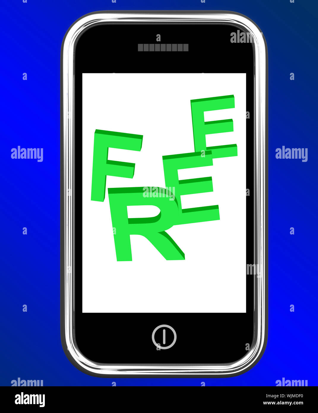 Free On Phone Showing Freebie Gratis and Promotion Stock Photo - Alamy