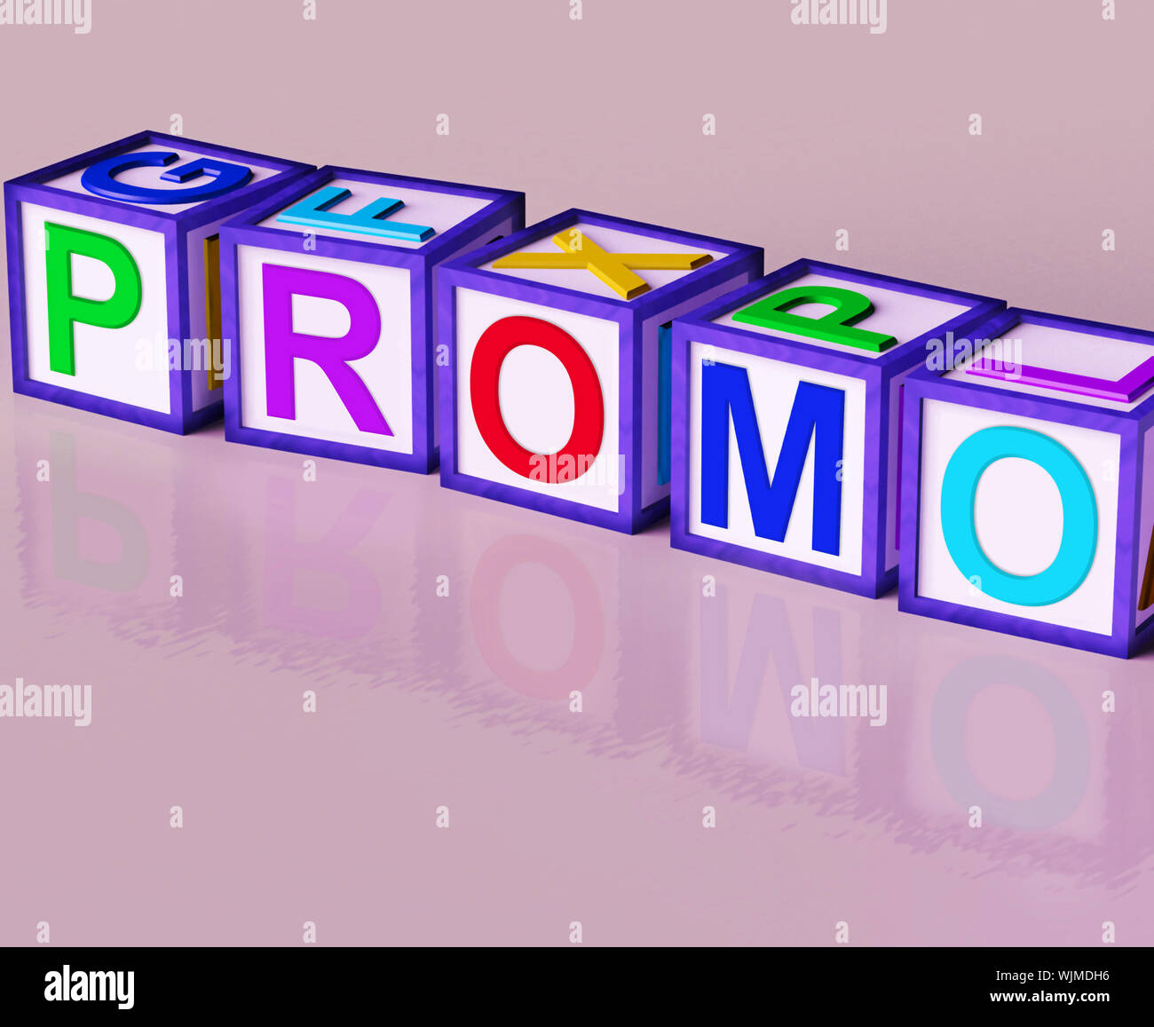 Promo Blocks Meaning Special Reduced Price Or Off Stock Photo - Alamy