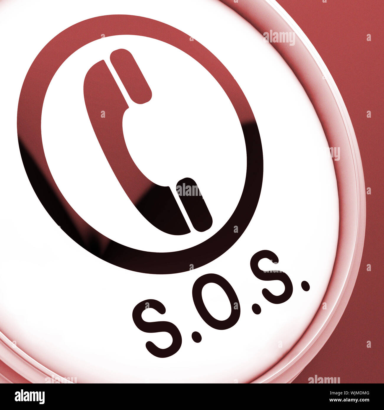 SOS Button Showing Call For Urgent Help Stock Photo - Alamy