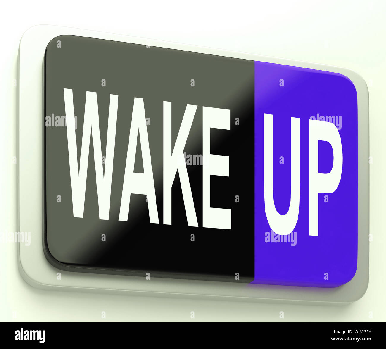 Wake Up Button Means Awake and Rise Stock Photo - Alamy Wake Up Button Means Awake and Rise Stock Photo - Alamy