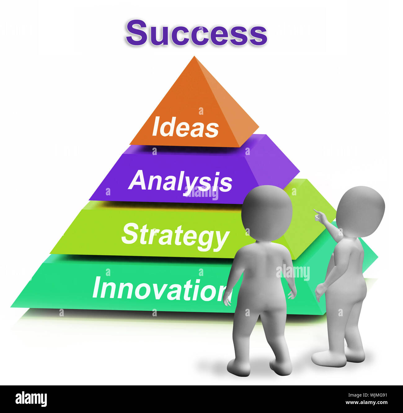 Success Pyramid Showing Accomplishment Progress Or Successful Stock ...