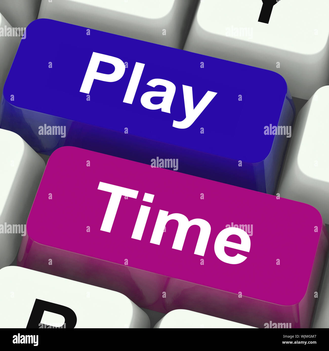 Play Time Keys Showing Playing And Entertainment For Children Stock ...
