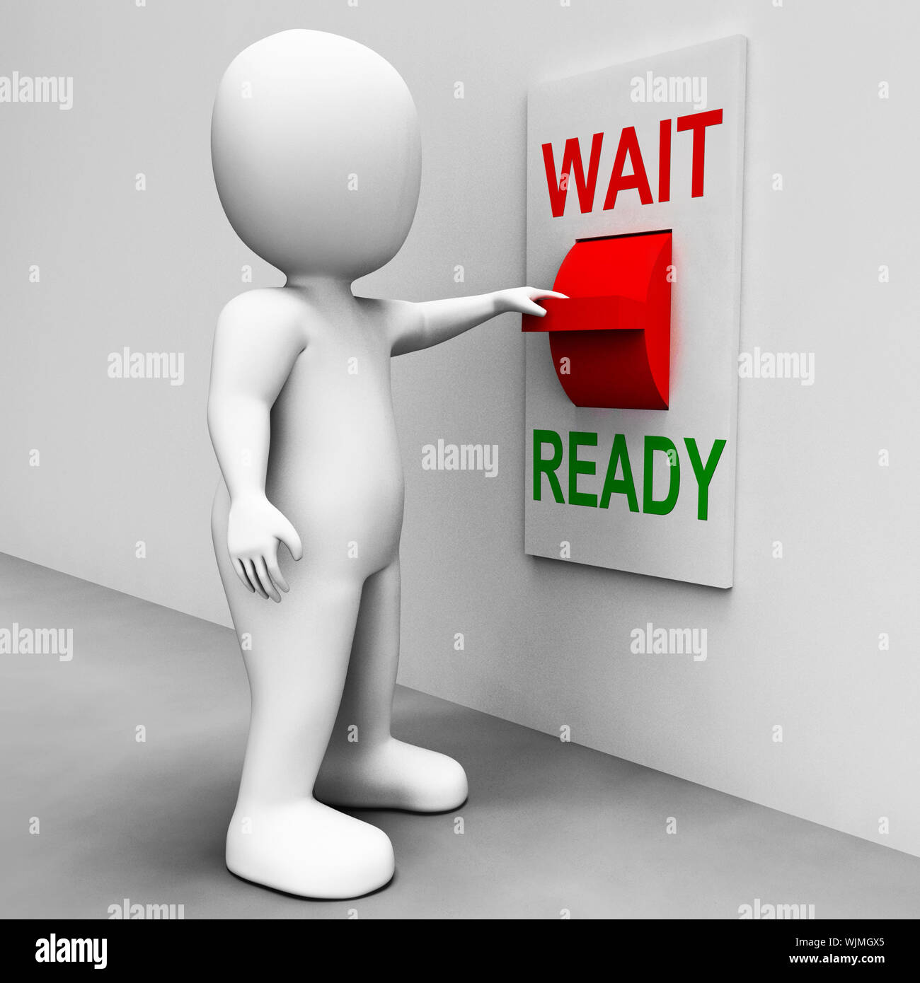 Ready Wait Switch Meaning Prepared and Waiting Stock Photo - Alamy