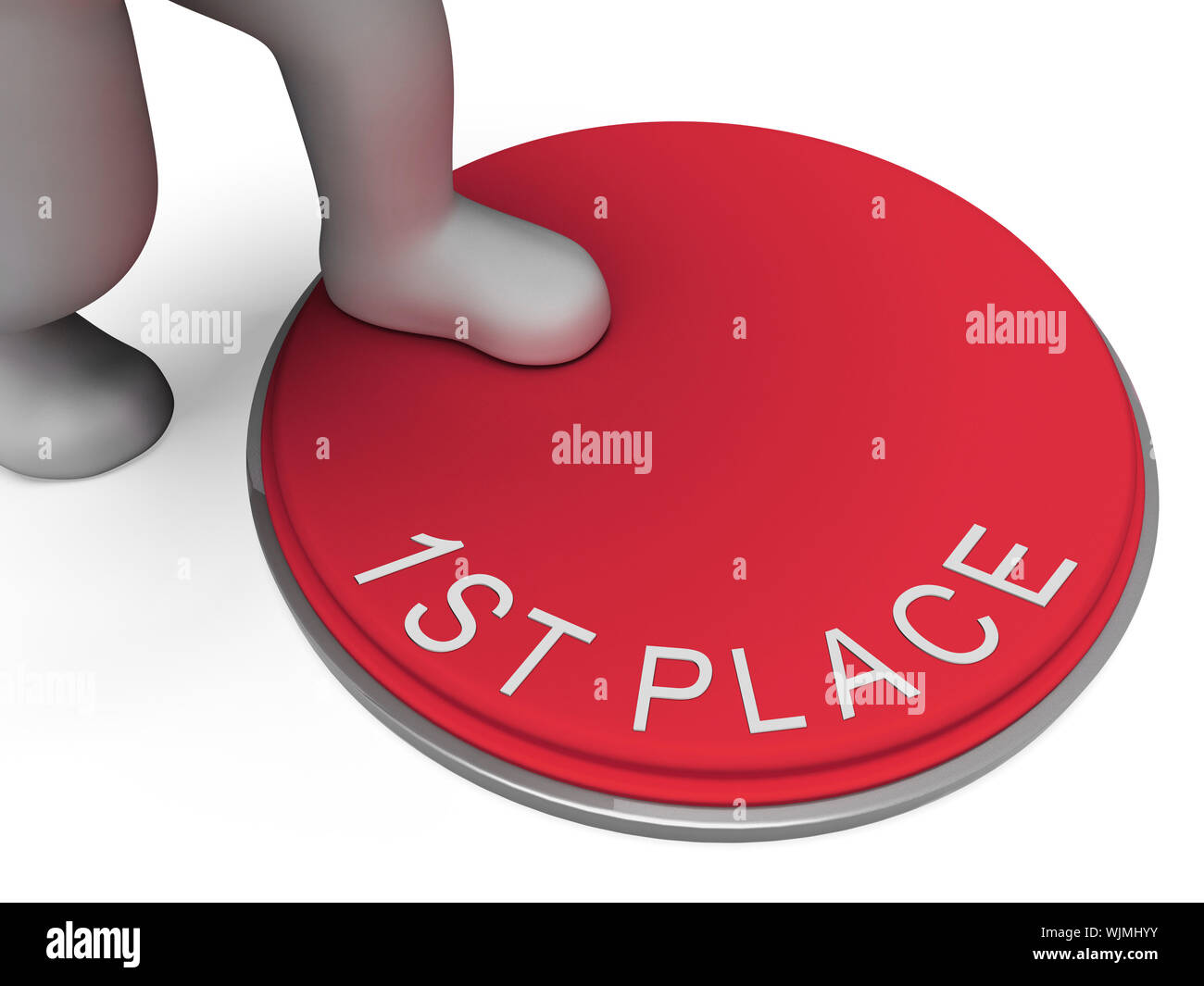First Place Button Meaning 1st And Victor Stock Photo - Alamy
