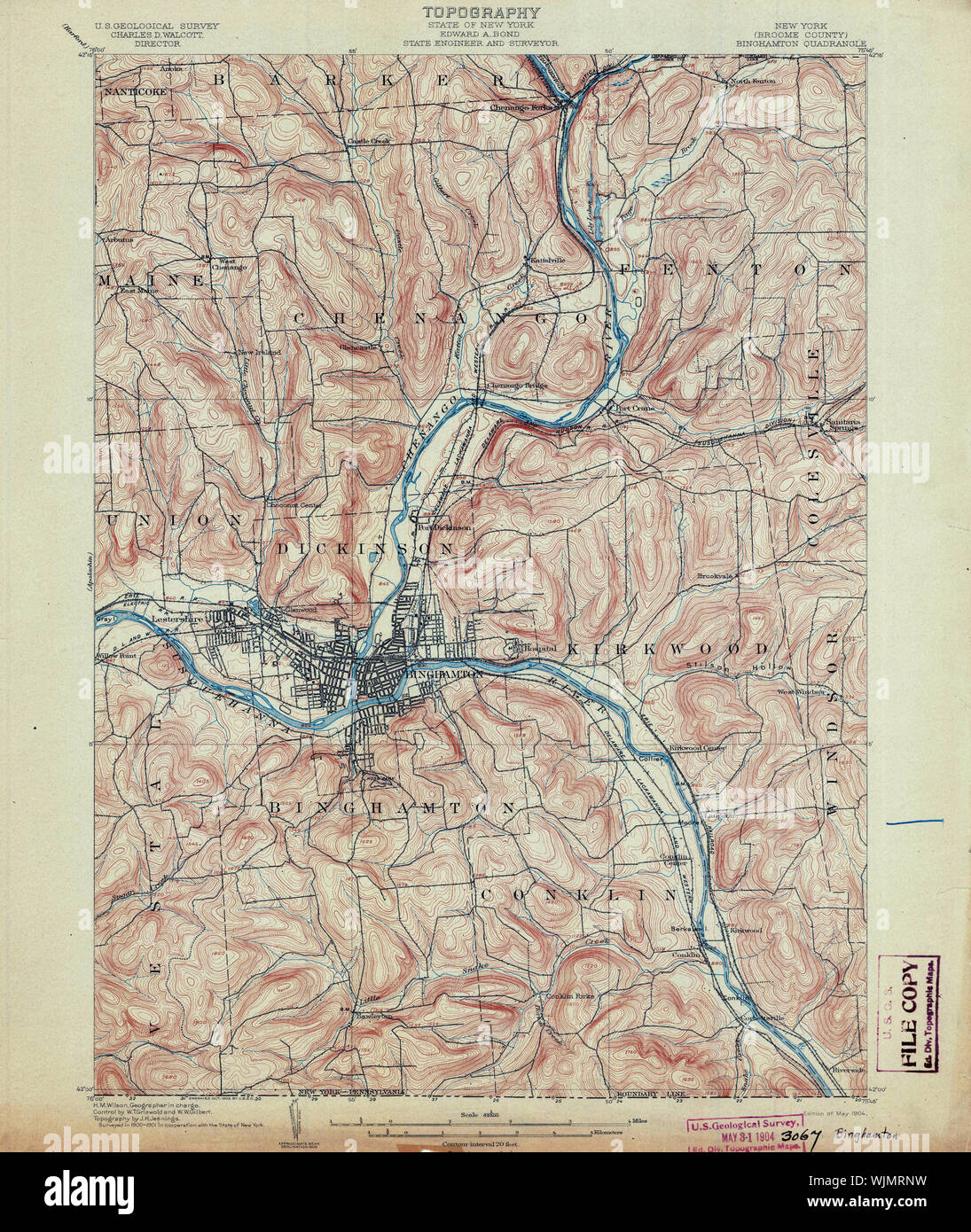 Map of binghamton hi-res stock photography and images - Alamy