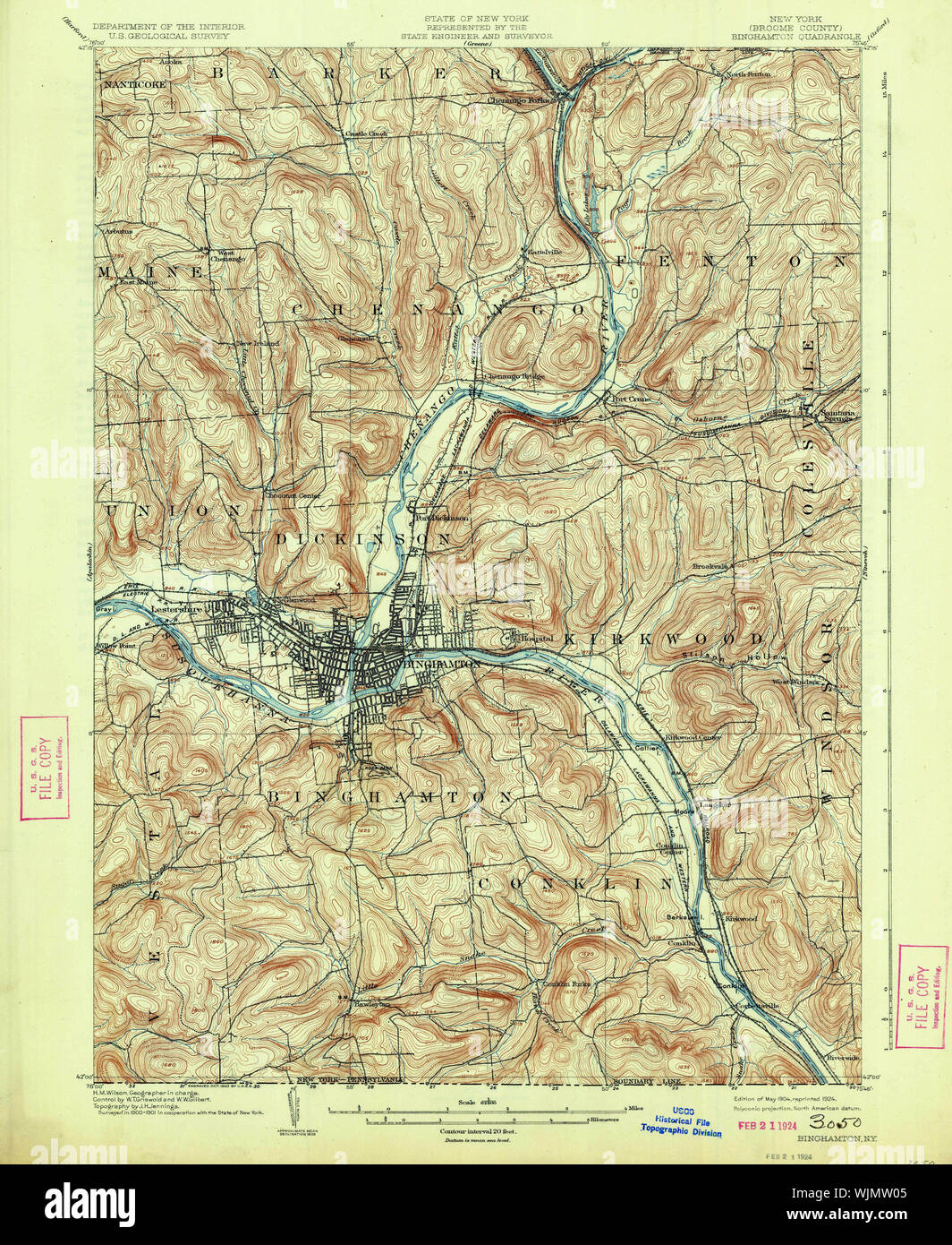 Map of binghamton hi-res stock photography and images - Alamy