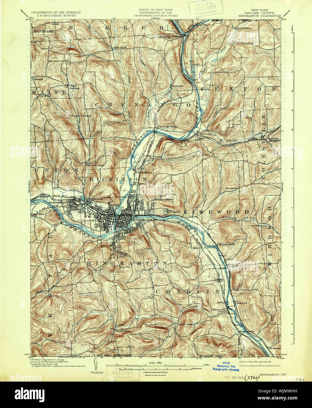 Map of binghamton hi-res stock photography and images - Alamy