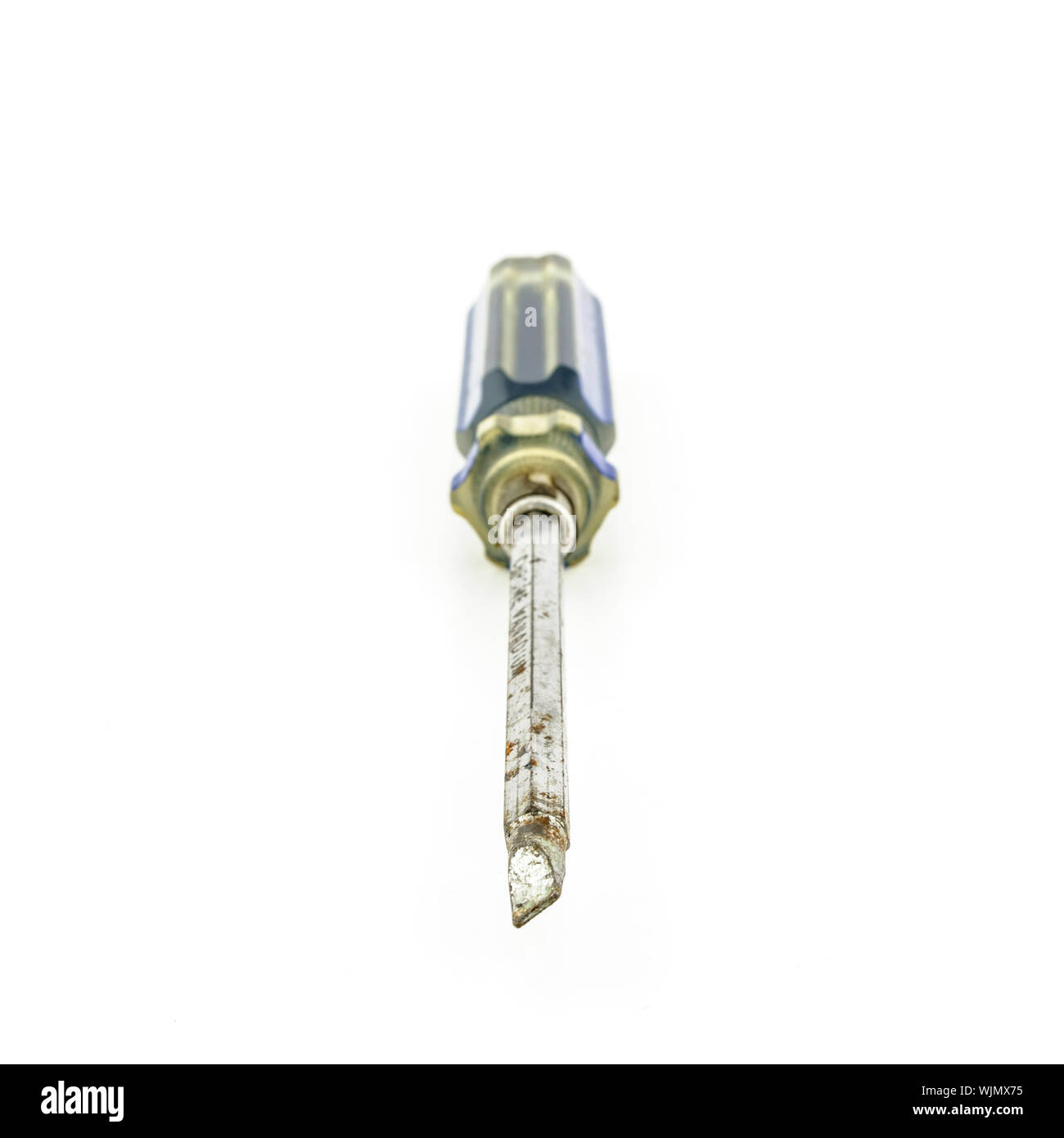 rust blue Screwdriver isolated on white background Stock Photo - Alamy