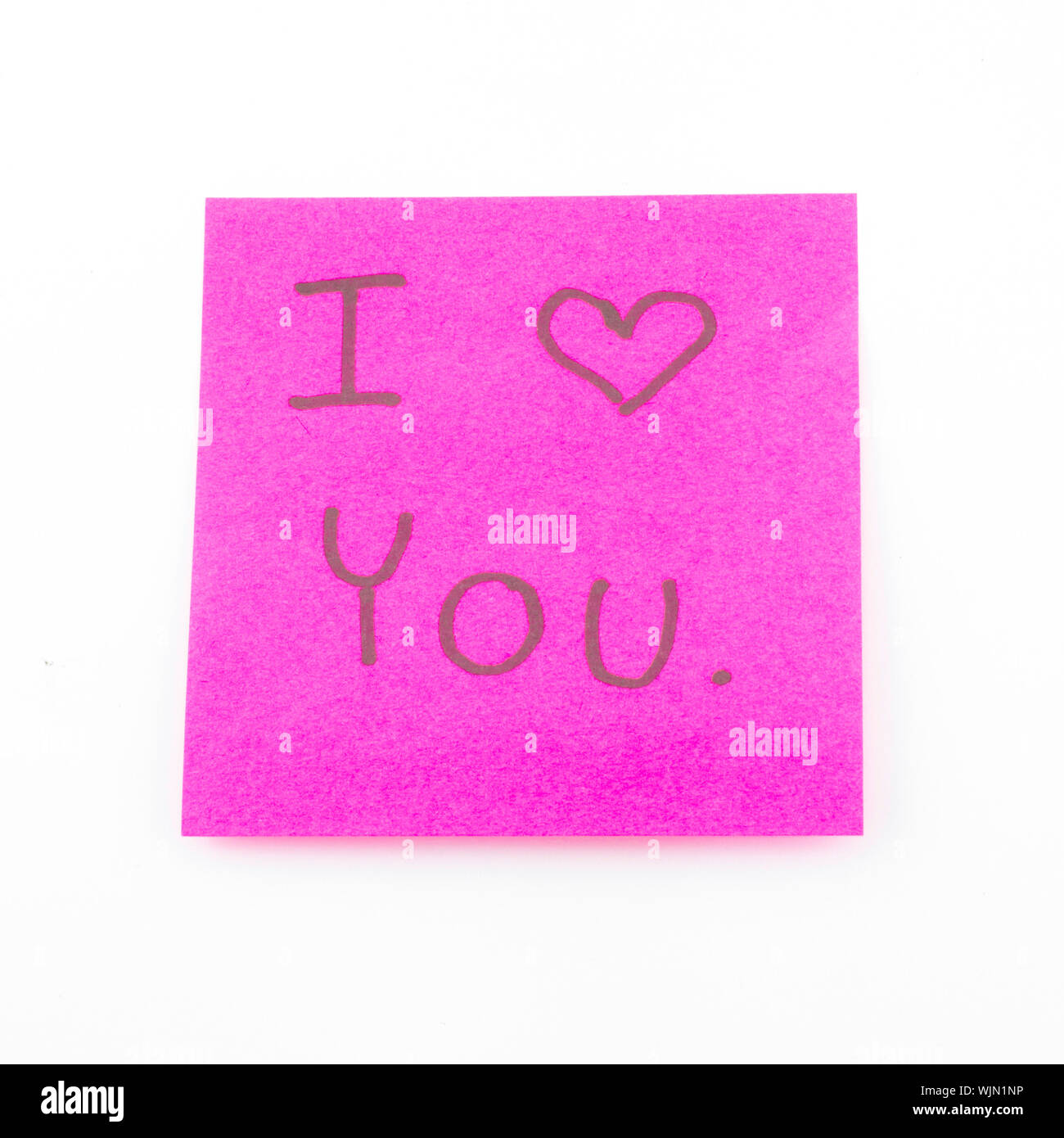 I love you on post it isolated on white background Stock Photo - Alamy