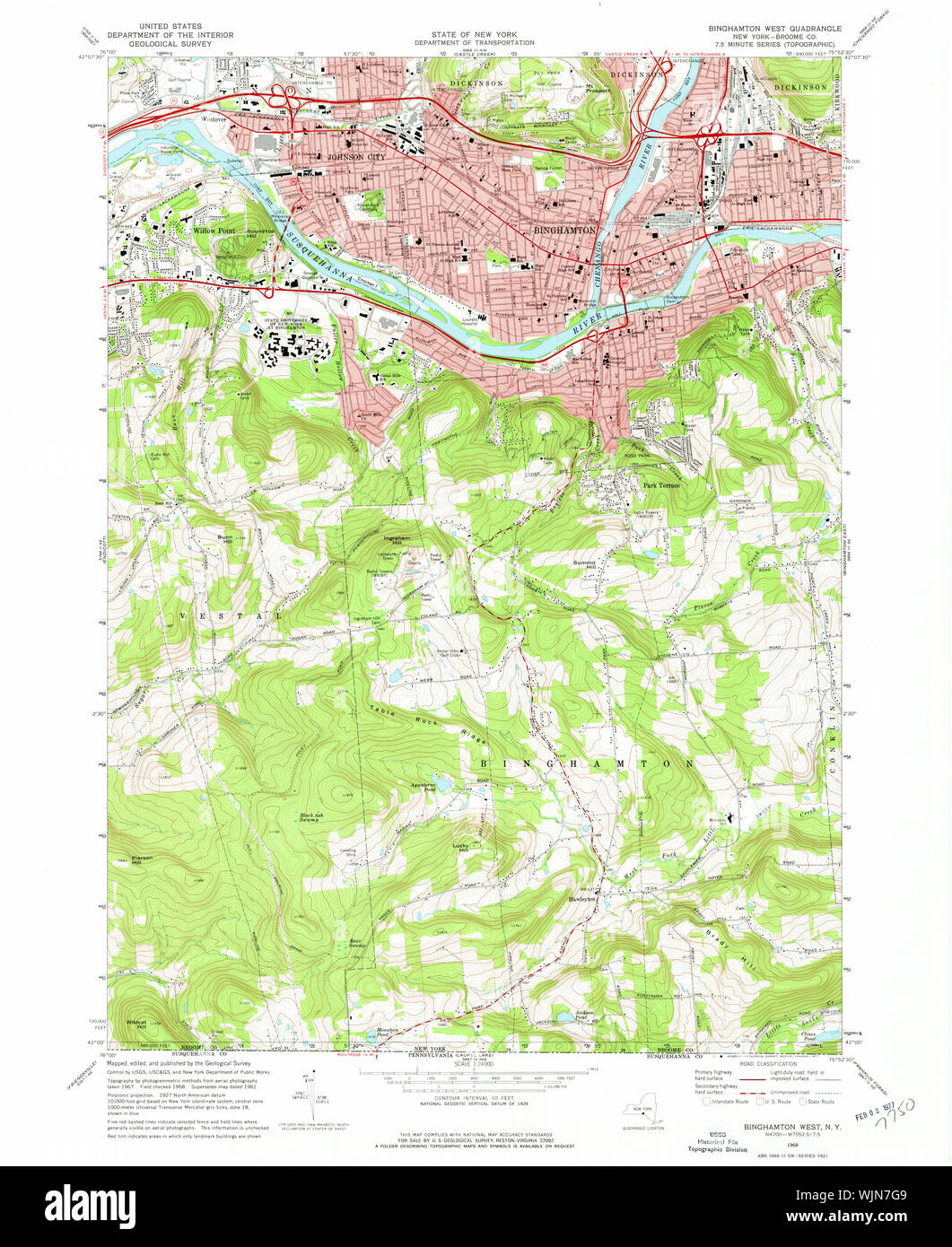 Map of binghamton Cut Out Stock Images & Pictures - Alamy
