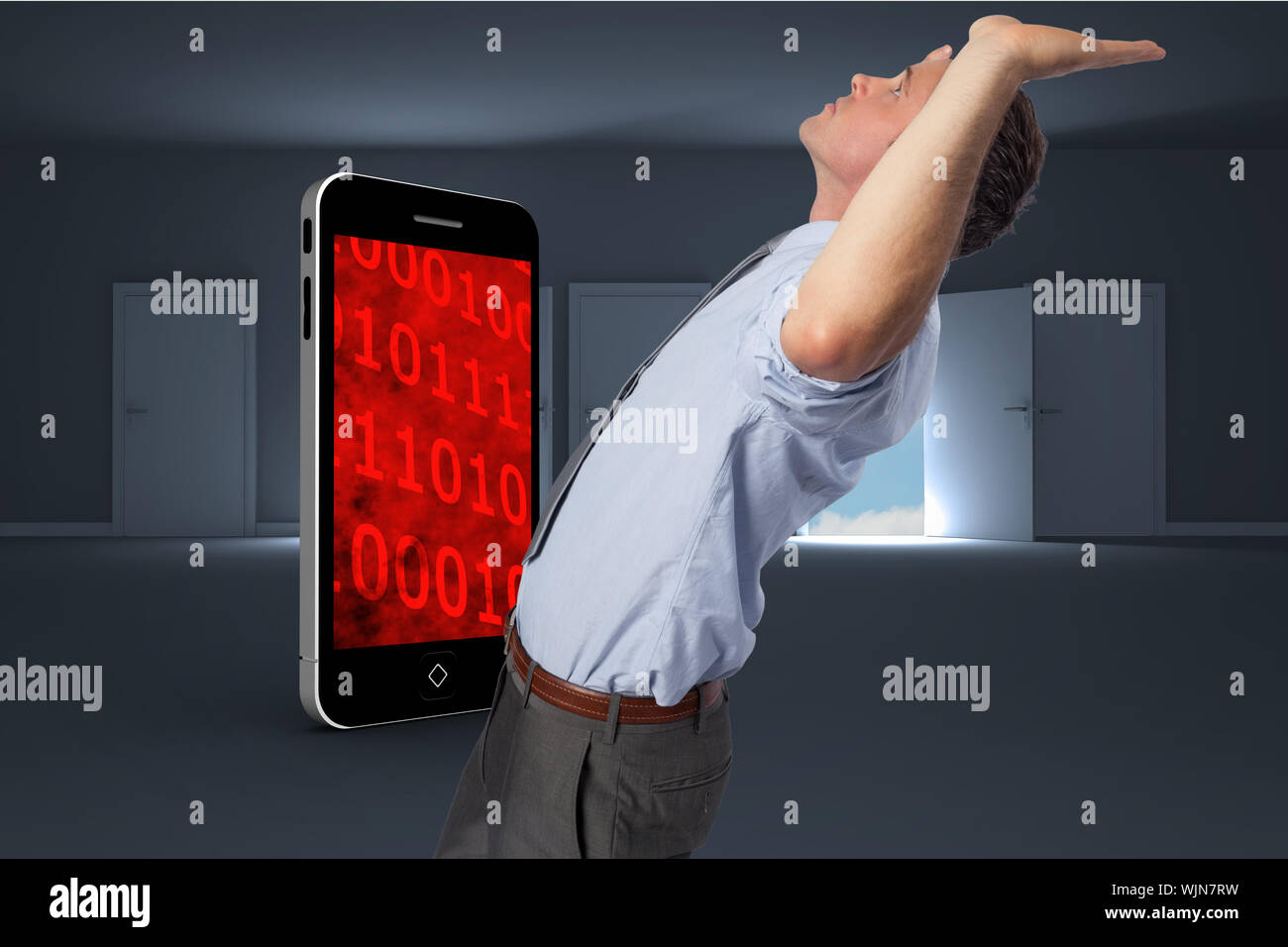 Hands pushing door open hi-res stock photography and images - Alamy