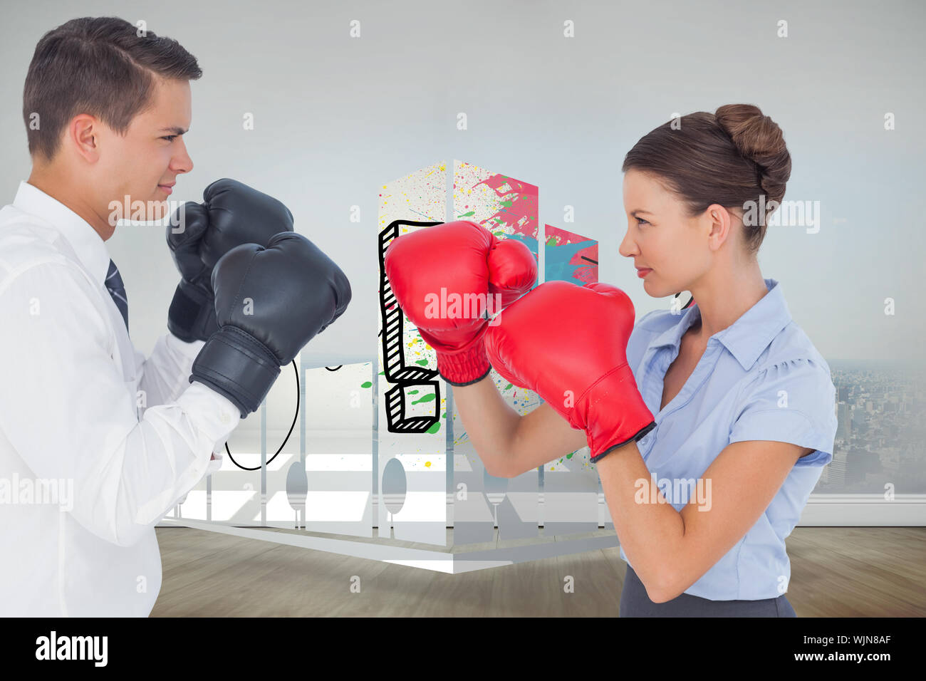 Male female boxing rivalry hi-res stock photography and images - Alamy