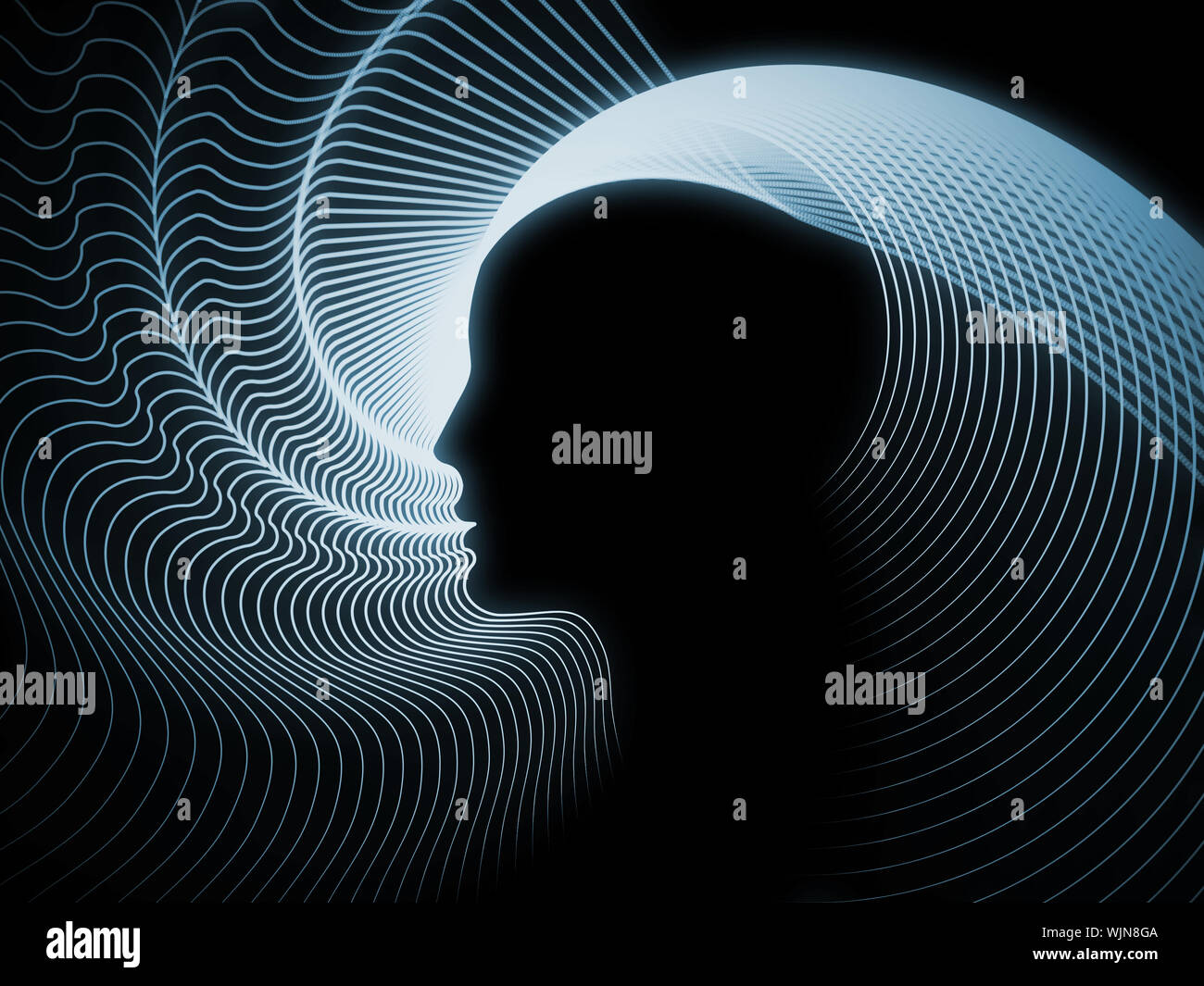 Geometry of Soul series. Background design of profile lines of human ...