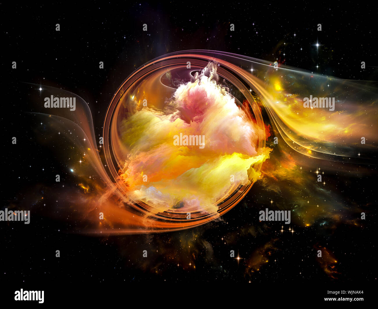 Space Vortex series. Artistic abstraction composed of translucent ...