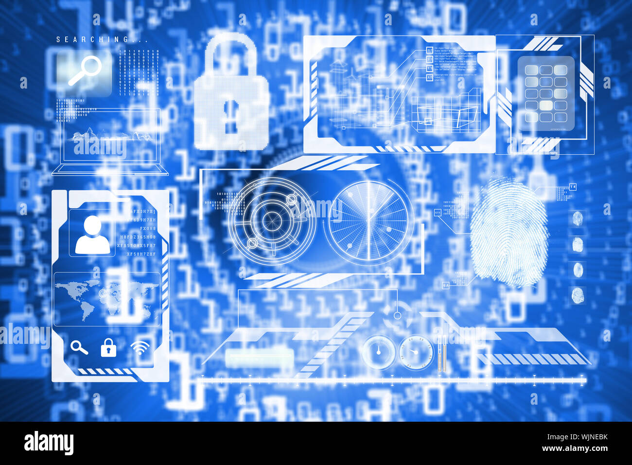 Fingerprint technology futuristic coding digital hi-res stock ...