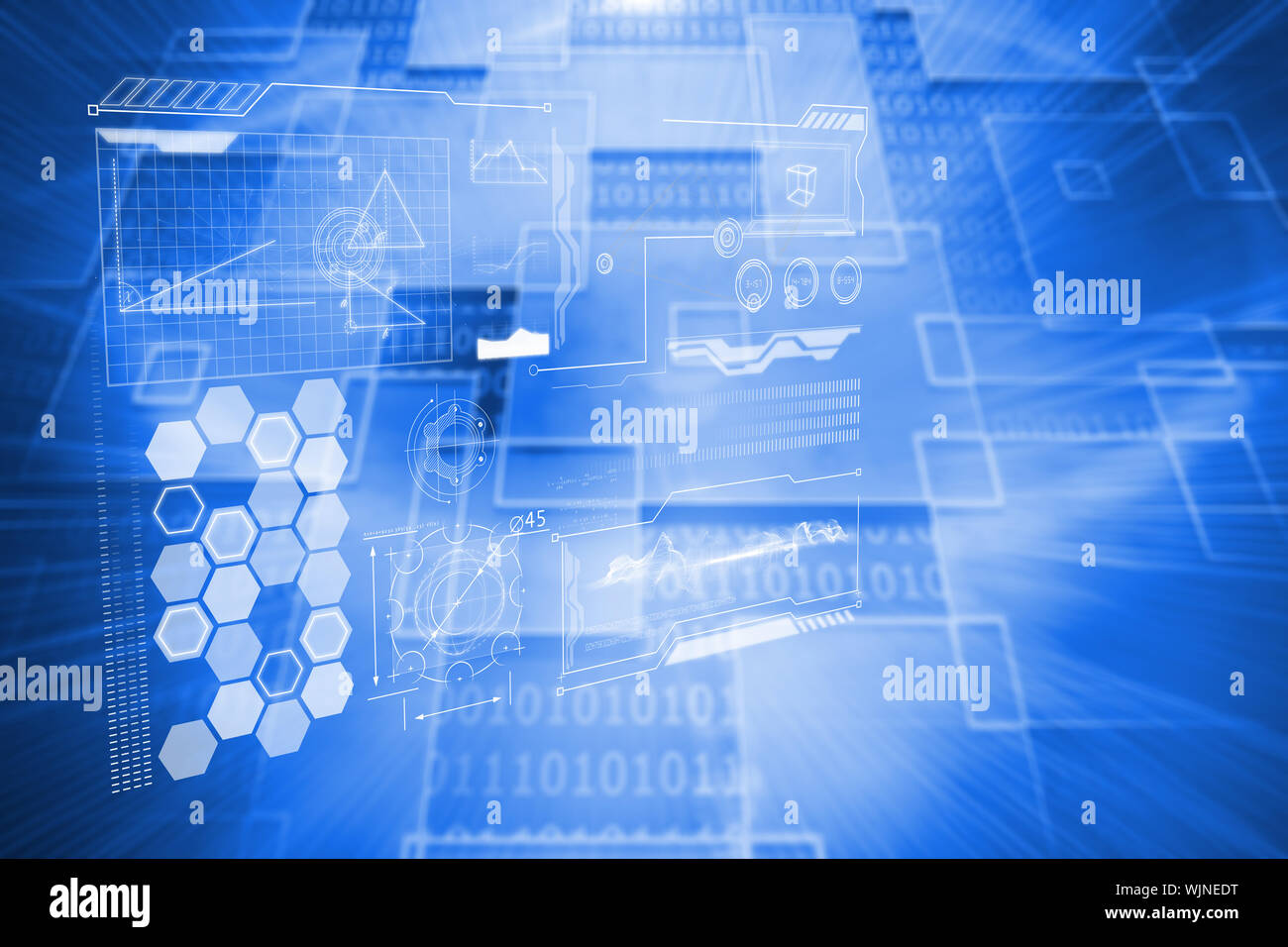 Technology interface against shiny background with squares Stock Photo ...
