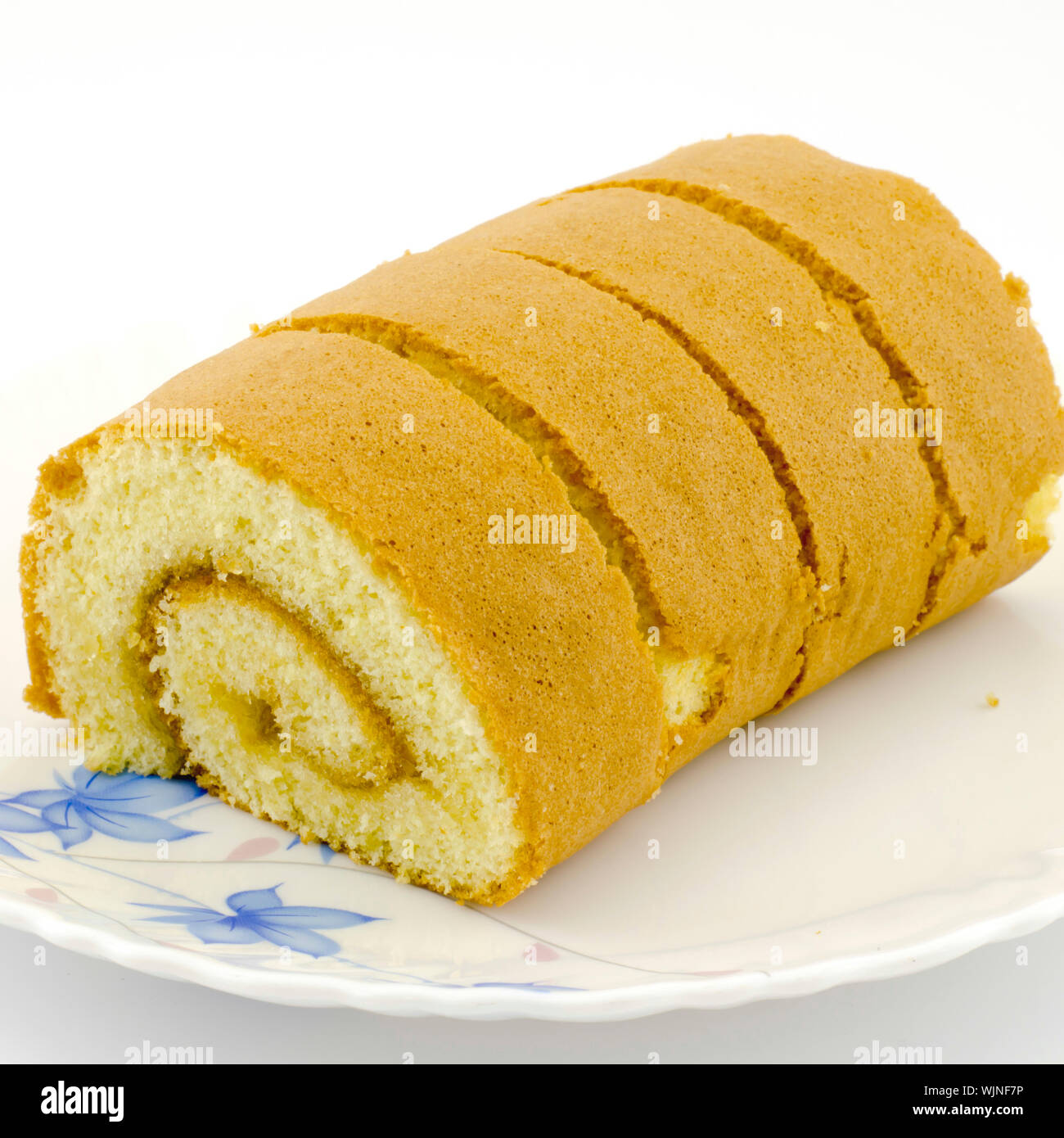 jam roll isolated on white background Stock Photo - Alamy