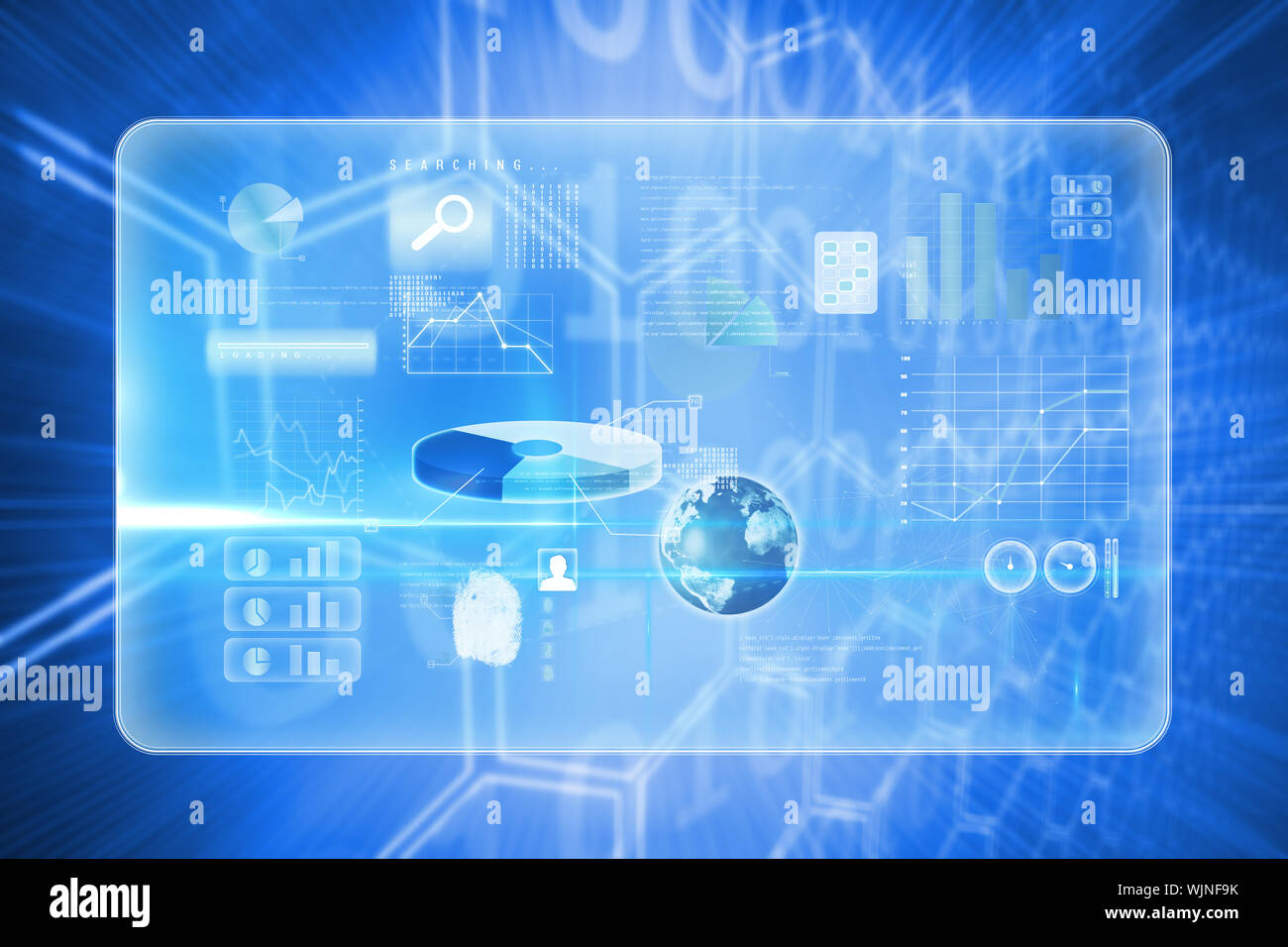 Business interface against background with shiny hexagons Stock Photo ...