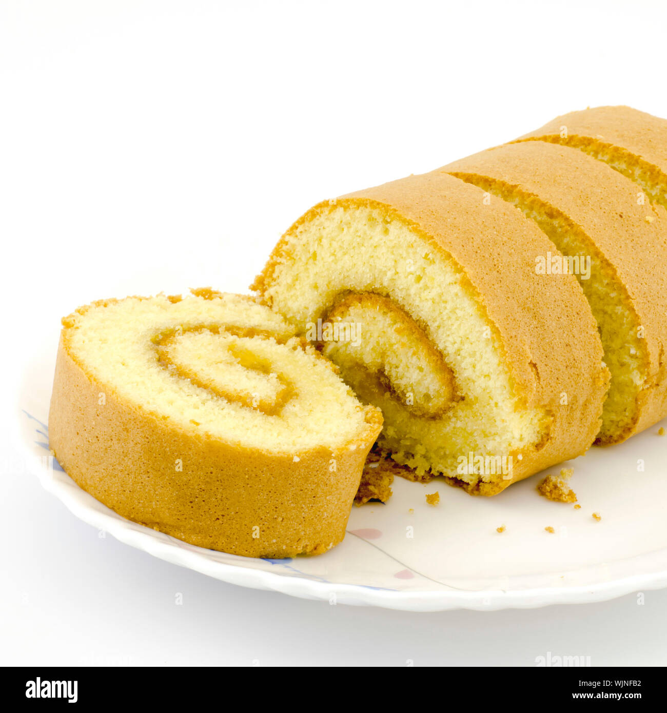 jam roll isolated on white background Stock Photo - Alamy