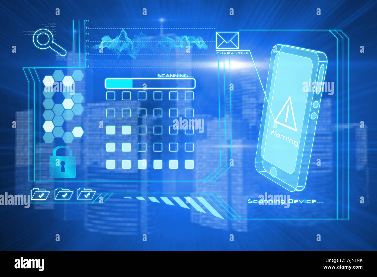 Security interface against futuristic glowing design Stock Photo - Alamy