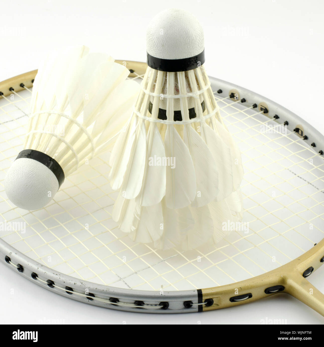 badminton isolated on white background Stock Photo - Alamy