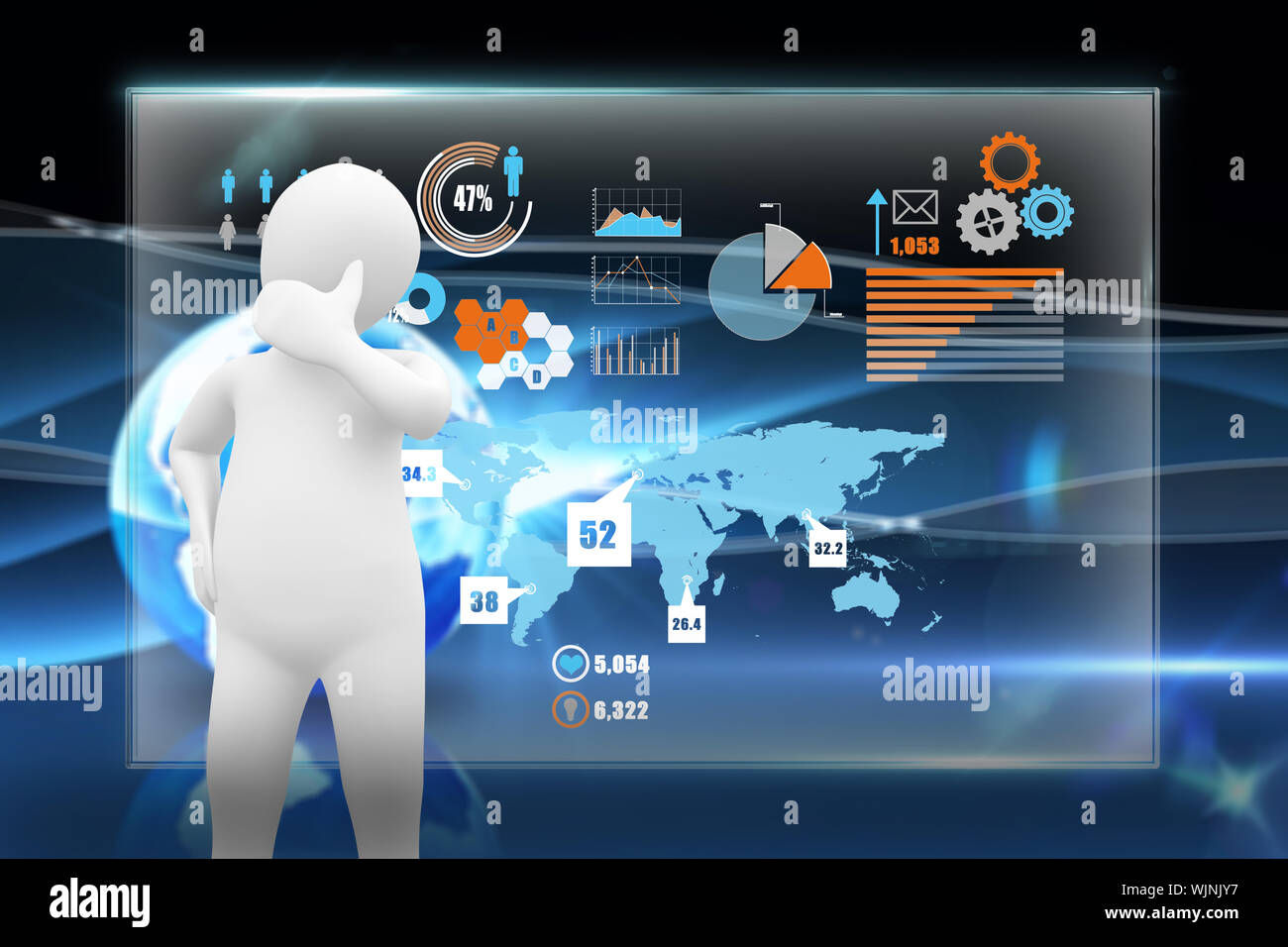 Human figure thinking computer graphic hi-res stock photography and ...